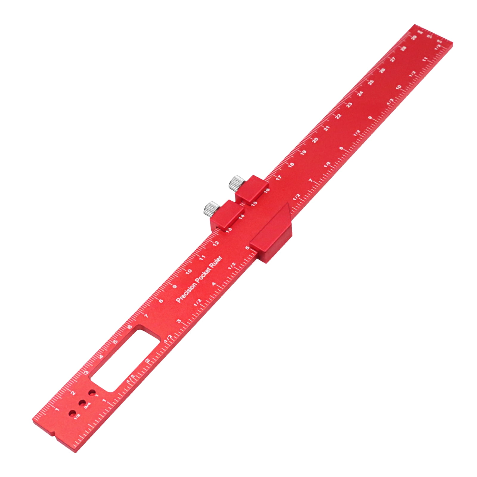 Woodworking Ruler, Pocket Metal Slide Stop Marking Ruler, Measuring ...