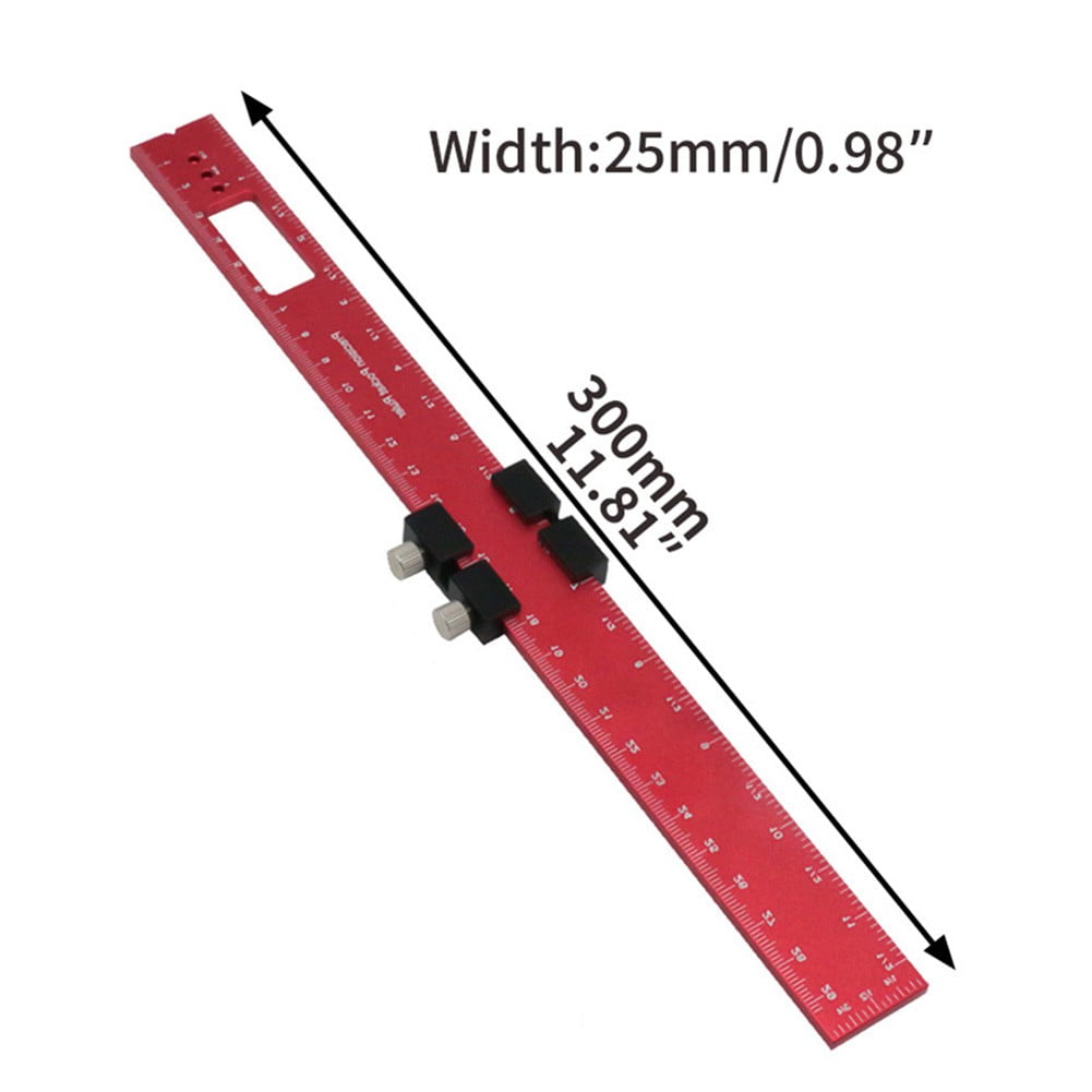 Woodworking Ruler Precision Slide Ruler T-Track Metal Stops for ...