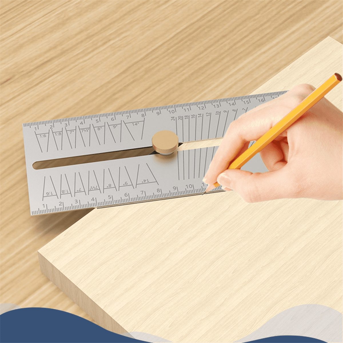 Woodworking Scribe Ruler Multi-Func Square Ruler Marking Gauge ...
