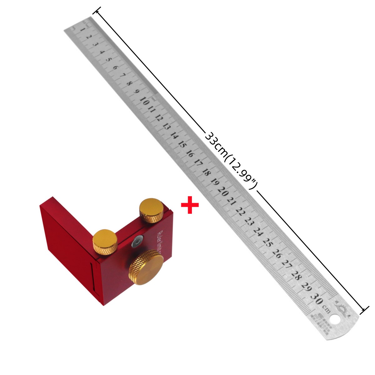 Woodworking Scribe, Steel Ruler Scribing Positioning Block, T-Type ...