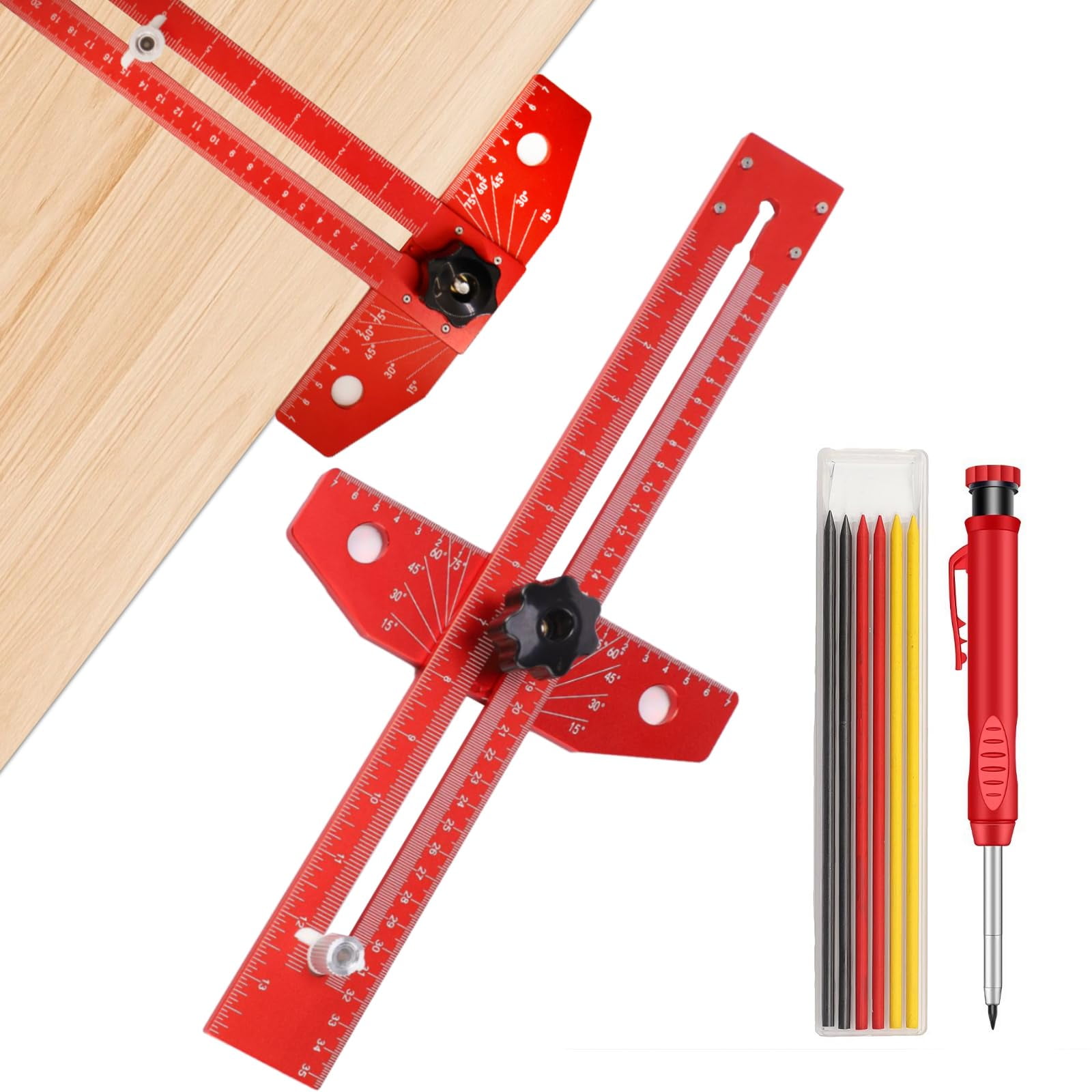 Woodworking Scriber Marking Line Ruler,Adjustable 18 in Aluminum Alloy ...