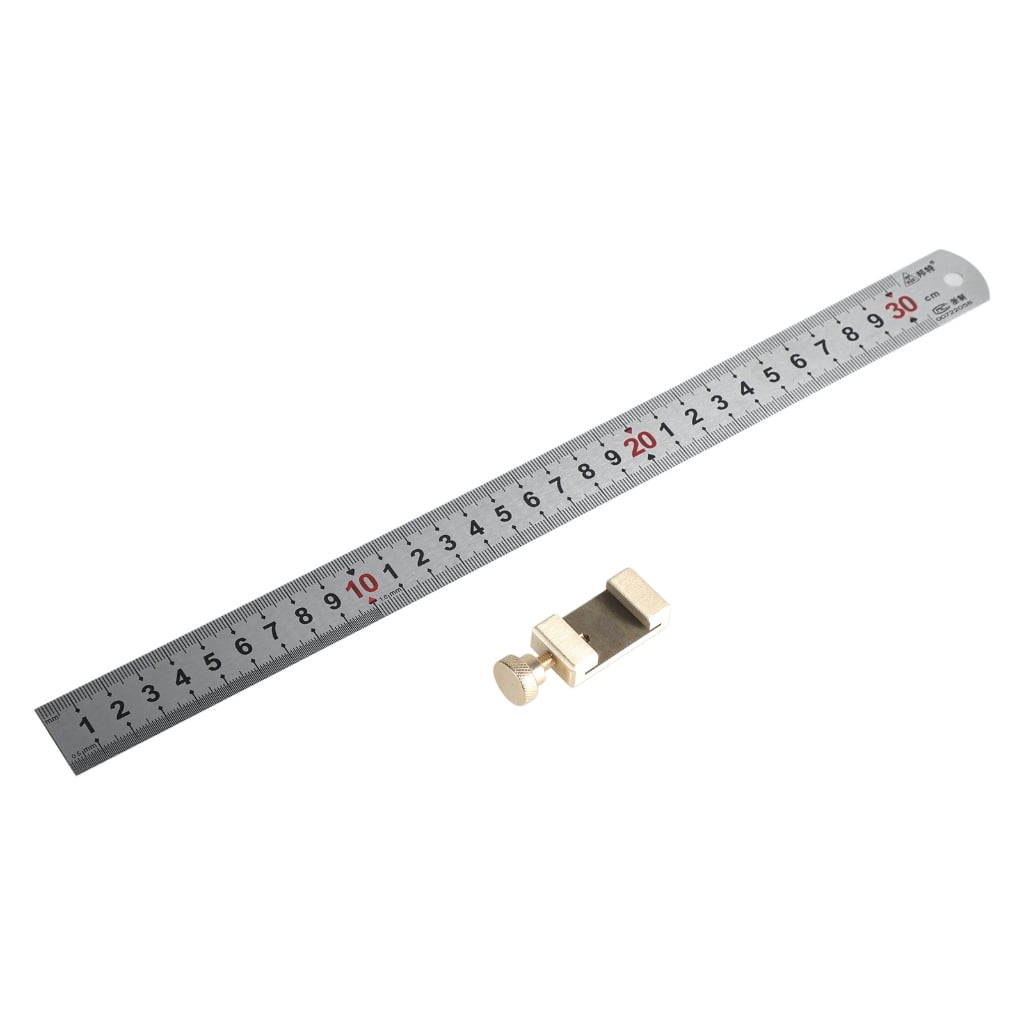 Woodworking Scribing Steel Ruler Positioning Block Brass Limit Block ...