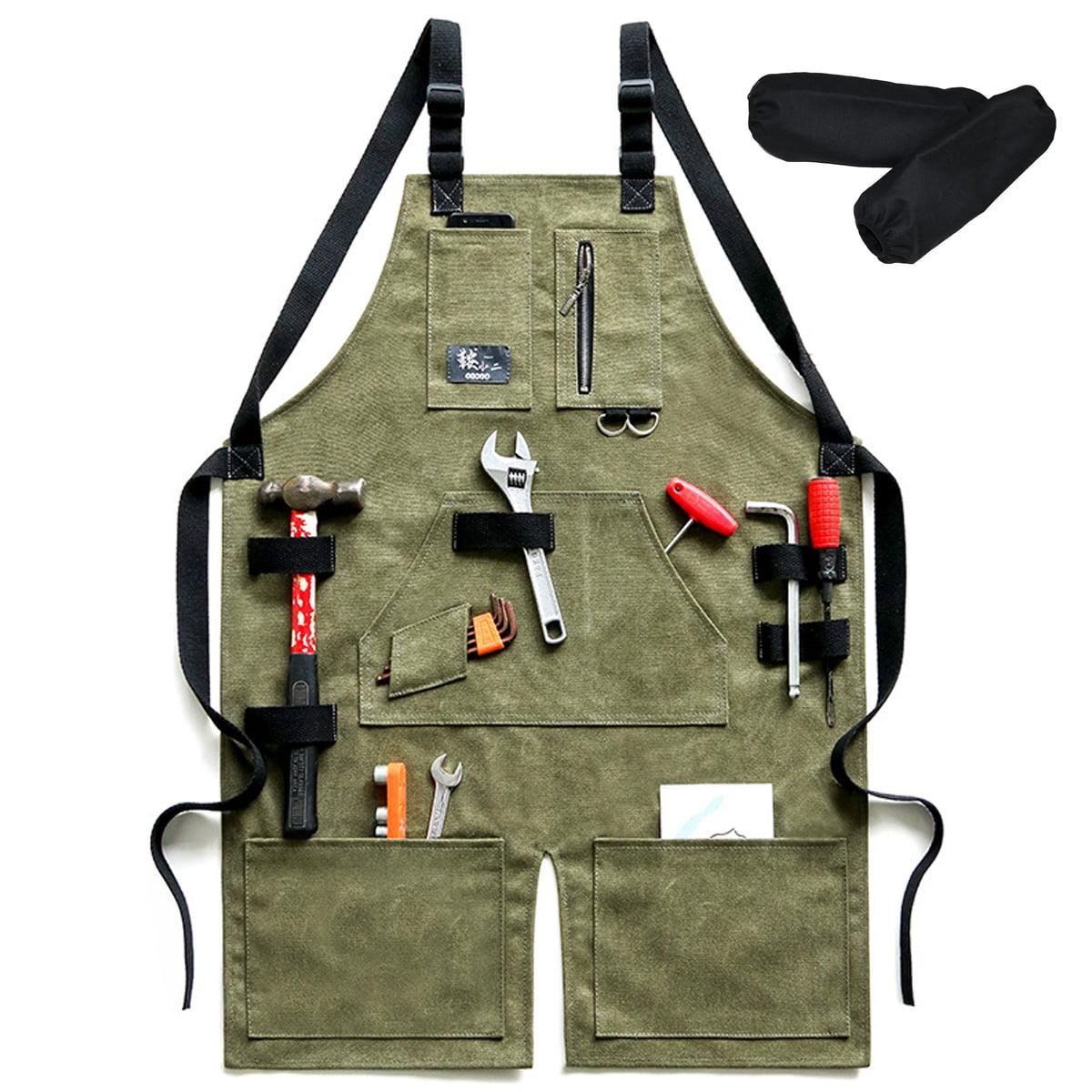 Woodworking Shop Aprons for Men and Women | Waxed Canvas Work Apron with Pockets | Cross-Back ...