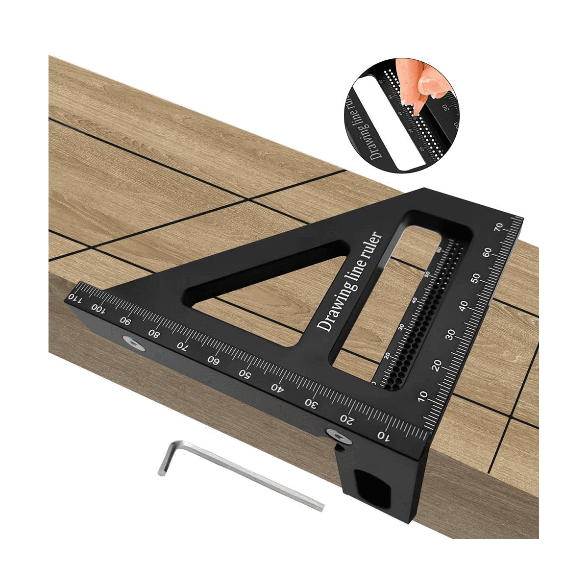 Woodworking Square Protractor Miter Triangle Ruler High Precision ...