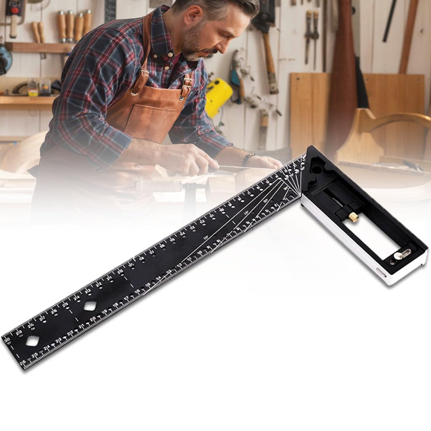 Woodworking Square Ruler, Multi-Angle Measuring Tool Right Angle Ruler ...