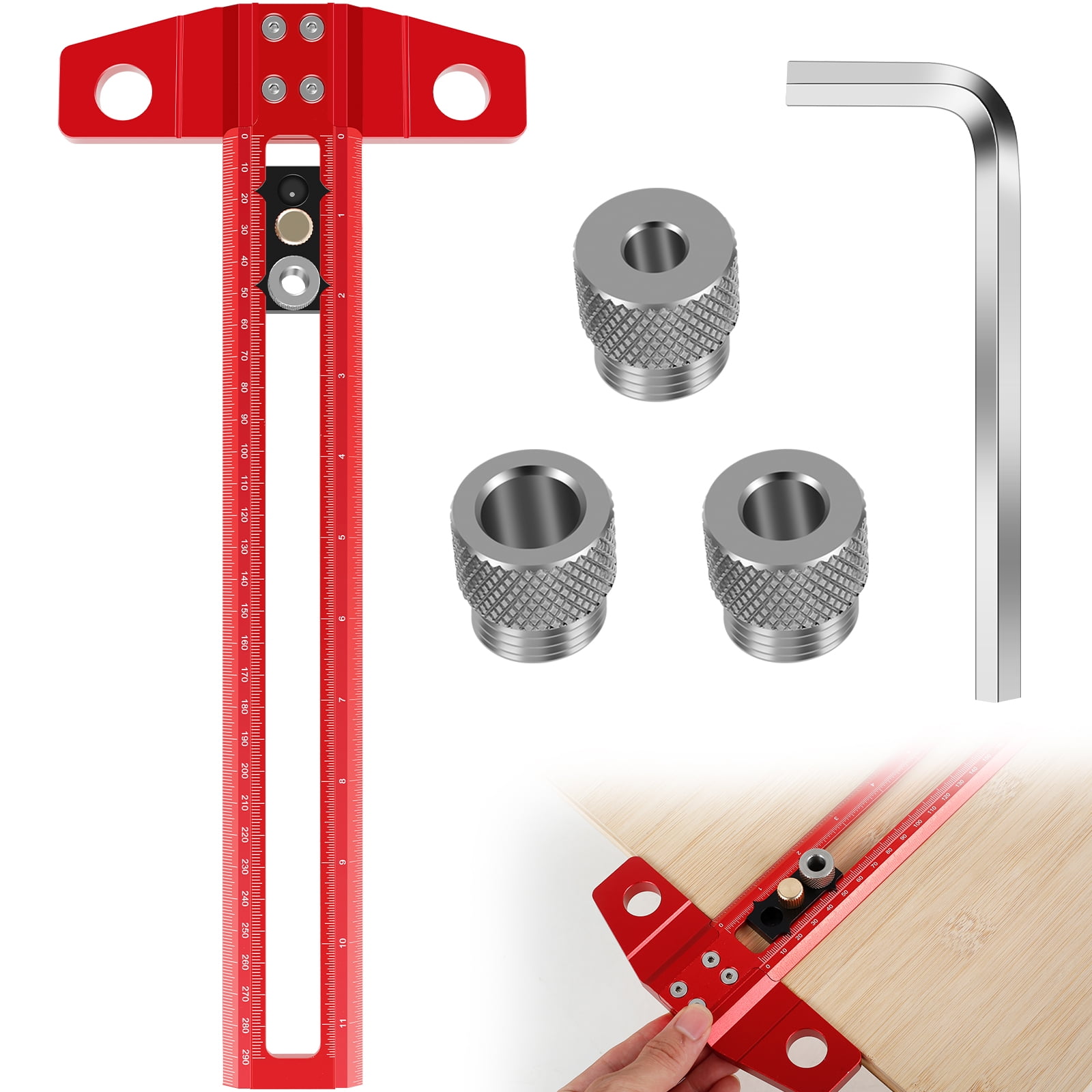 Woodworking T-Ruler Multifunctional T-Type Scribing Ruler Aluminum ...
