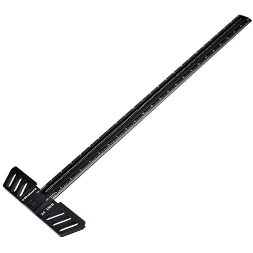 Woodworking T-Square 24 Inch Aluminum Alloy T Square Ruler 1/32" Hole ...