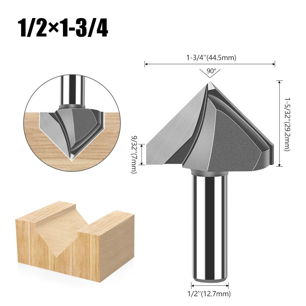 Woodworking Tool Diamond V Type Mdf Router Bit Pcd Cnc Wood Milling ...