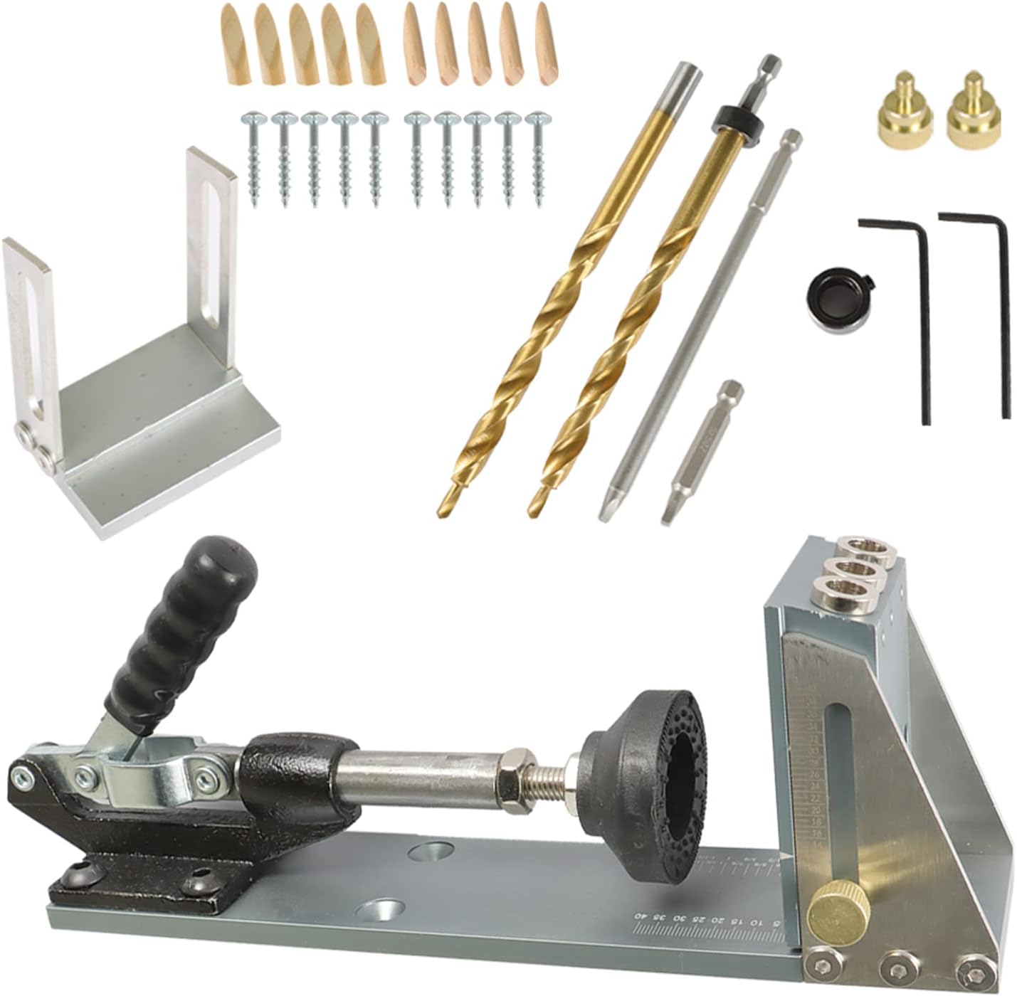 Woodworking Upgraded All-Metal Pocket Screw Dowel Jig Kit Professional ...