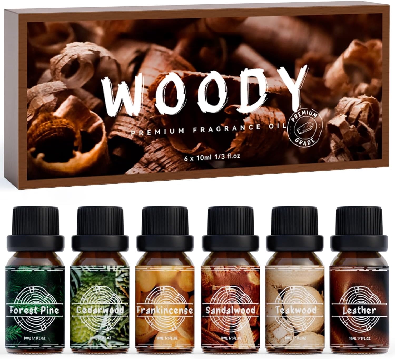 Woody Essential Oils Set, UM Woodsy Fragrance Oil for Candle Making ...