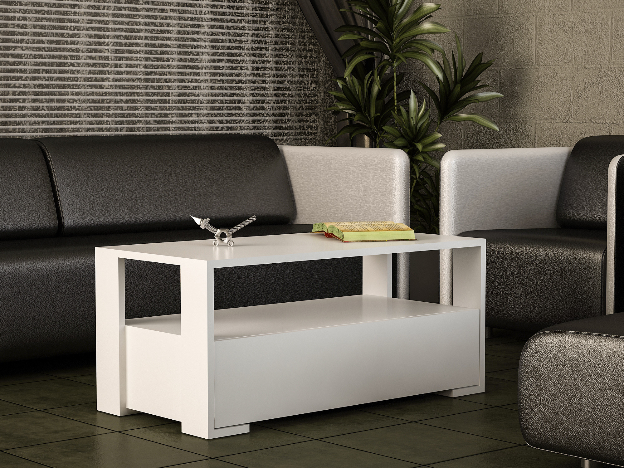 Woody Fashion-Balina -White-Coffee Table - Walmart.com