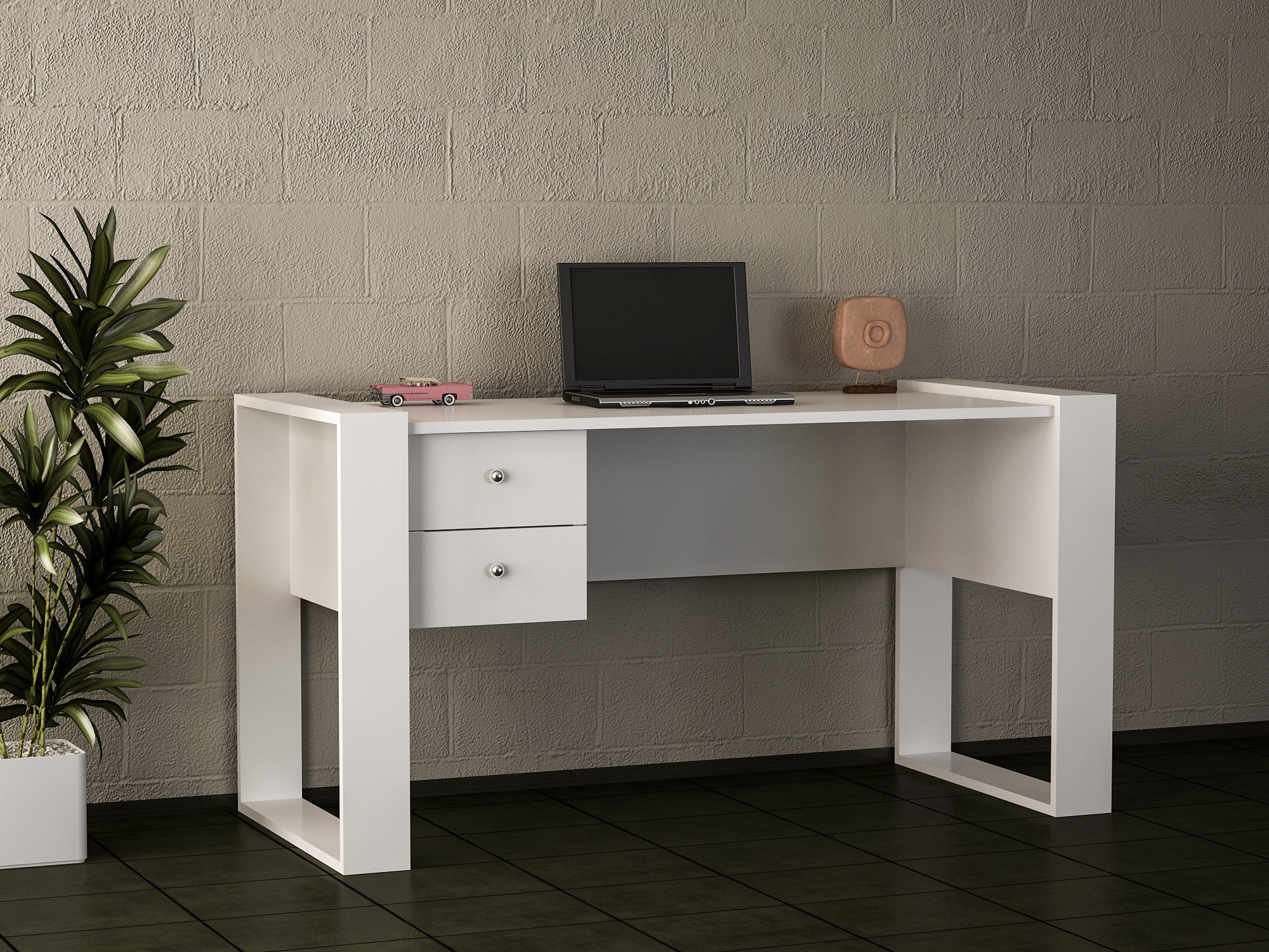 Woody Fashion-Lord -White-Study Desk - Walmart.com