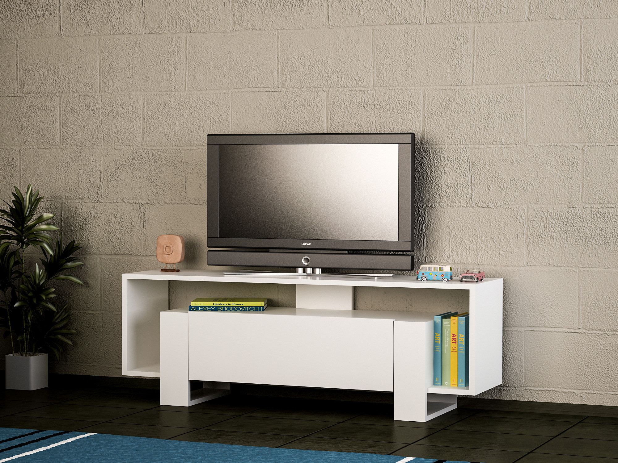 Woody Fashion-Mery -White-TV Stand - Walmart.com