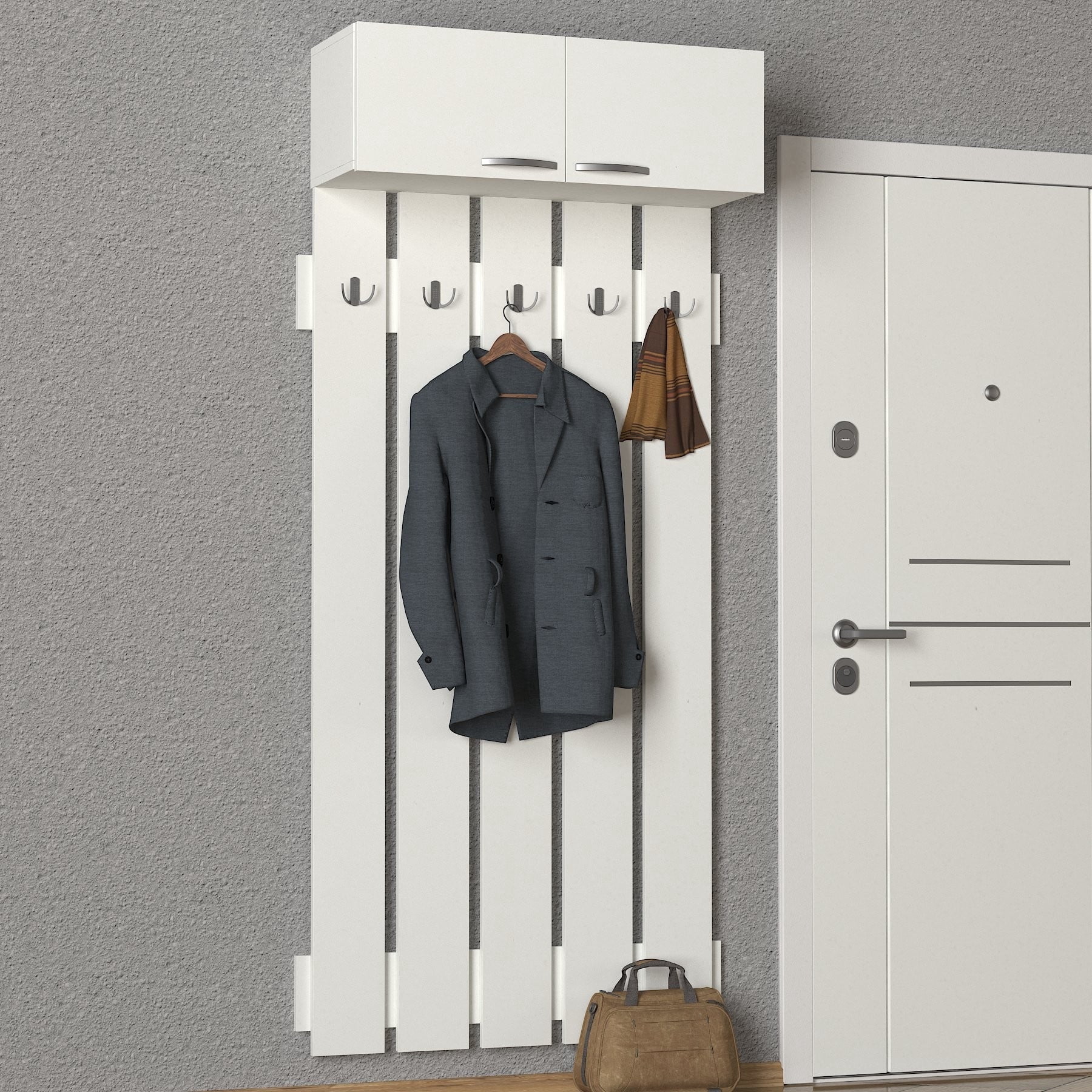 Woody Fashion-Yonca -White-Hall Stand - Walmart.com