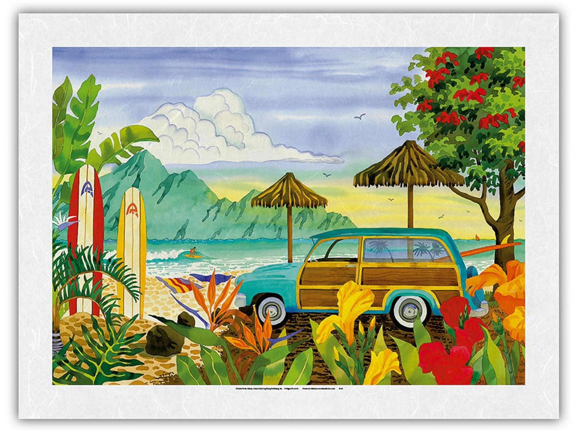 Woody - Surfer’s Paradise Hawaii - Hawaiian Beach - From an Original ...