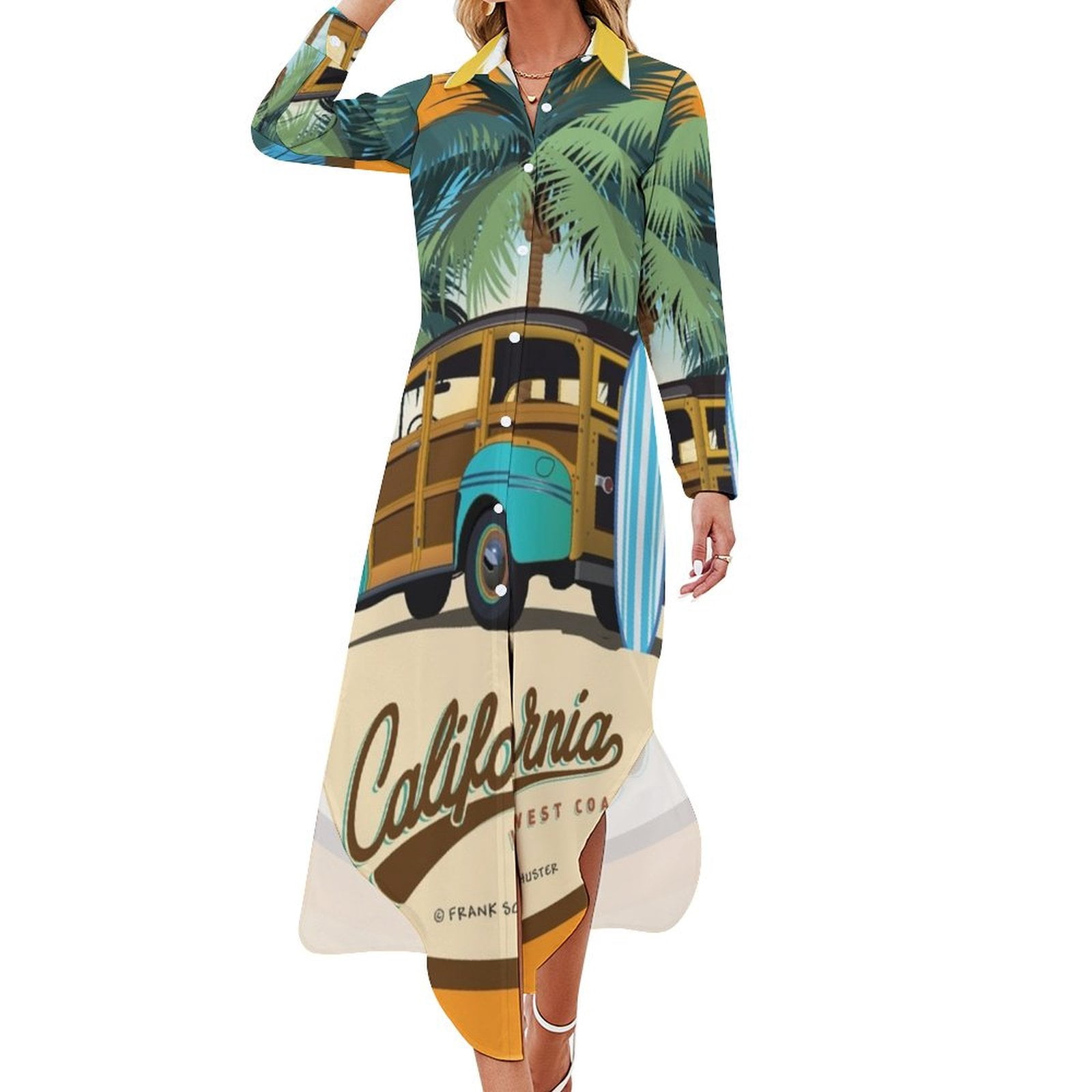 Woody Woodie Gone Surfing California Lite Long Sleeved Shirt Dress prom ...