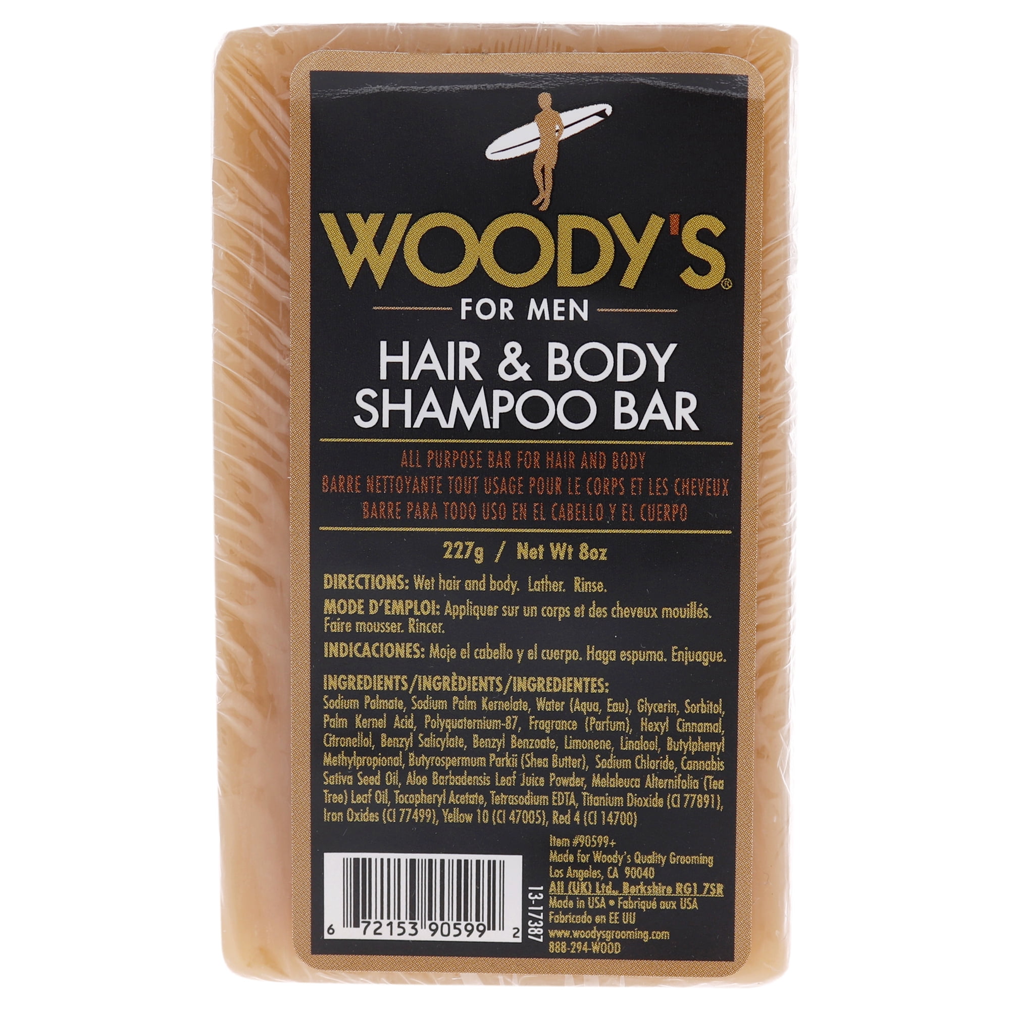 Woody's Hair & Body Shampoo Bar for Men 8 oz All Purpose Soap - Walmart.com