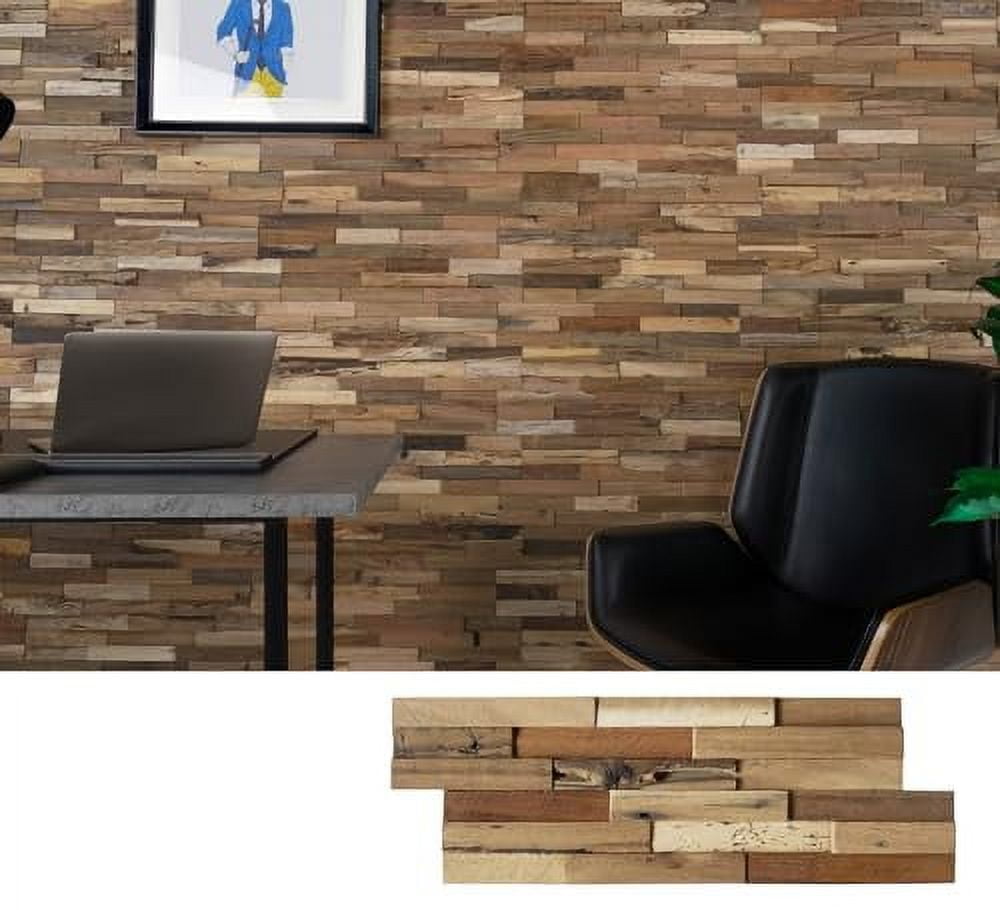 WoodyWalls 3D Reclaimed Barn Wood Wall Panels | DIY Glue and Nails ...