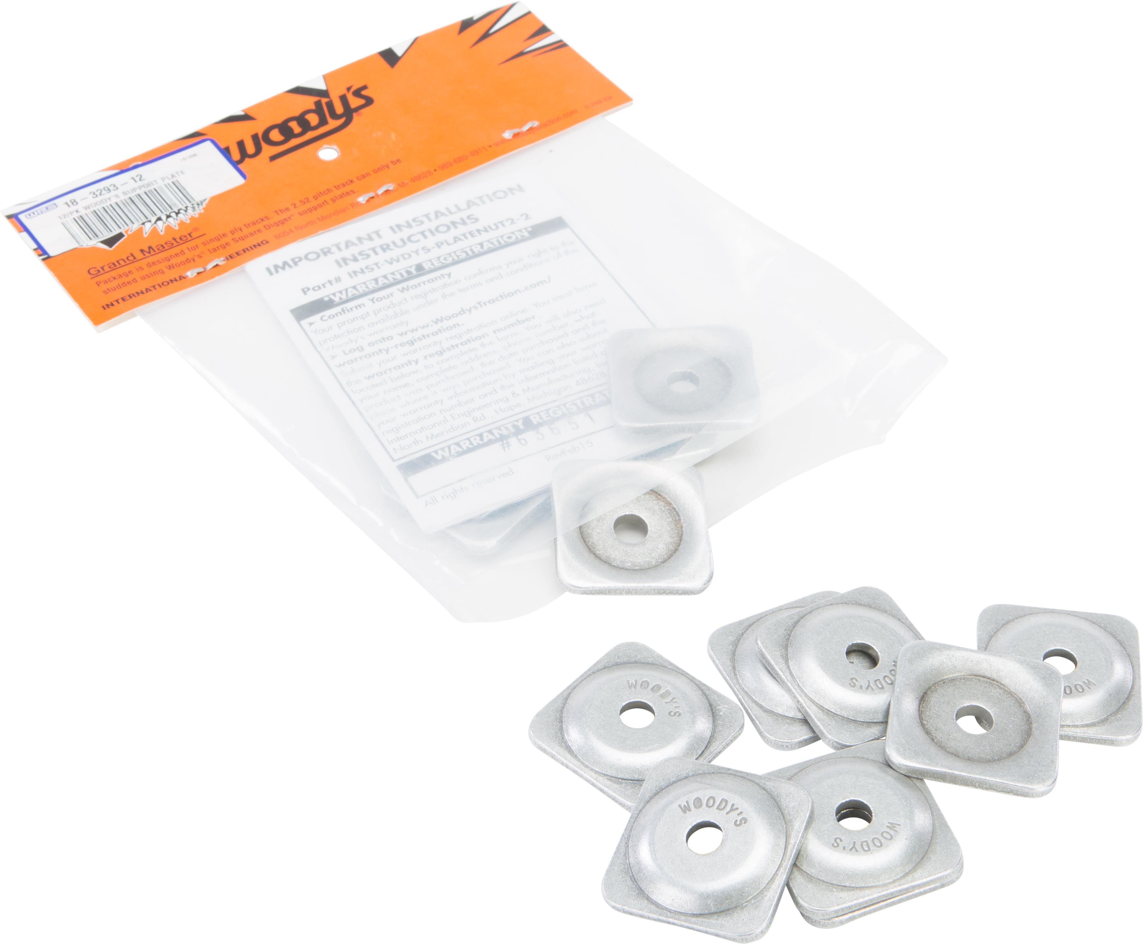 Woodys ASG-3775-12 Square Grand Digger Aluminum Support Plates - 5/16in ...