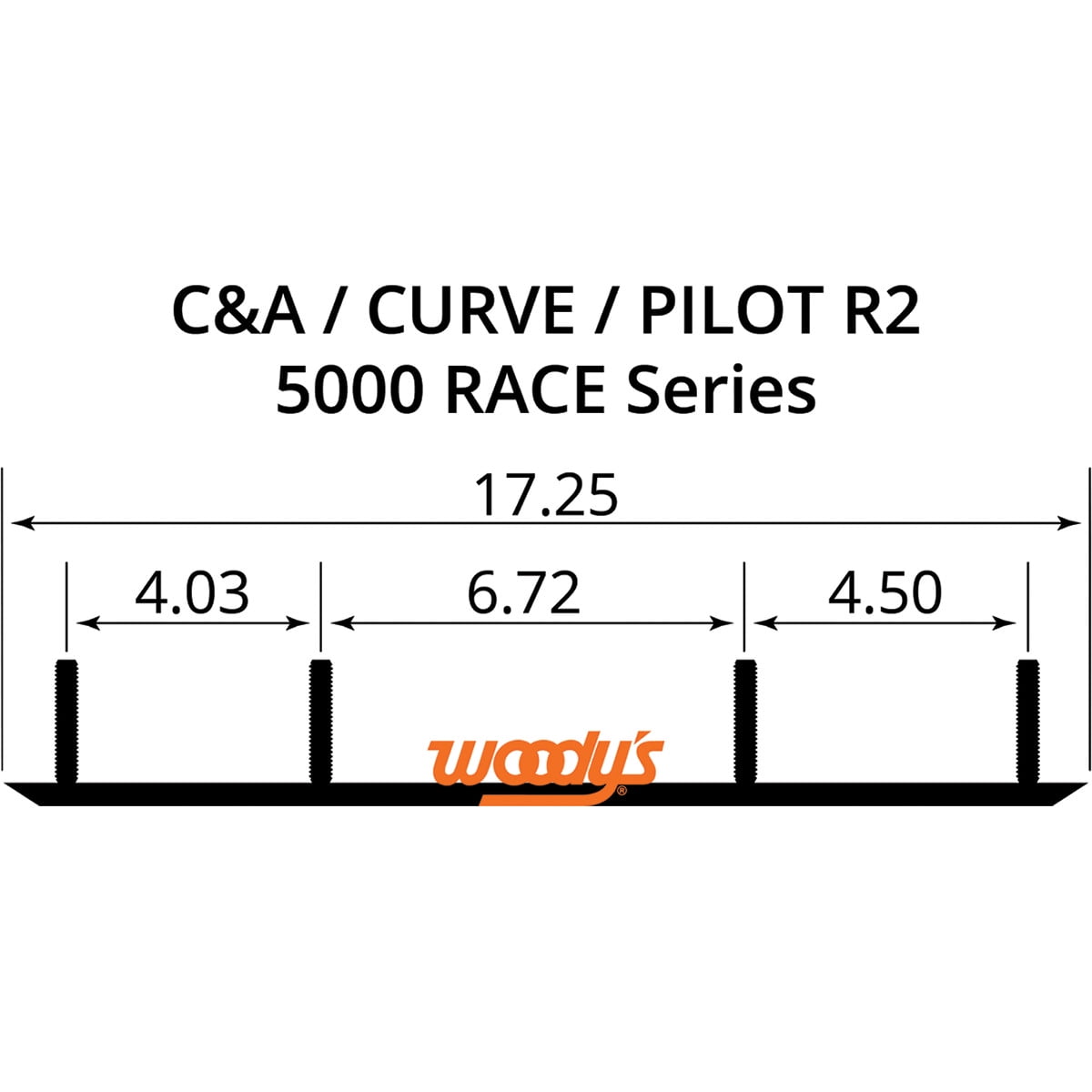 Woodys Flat-Top 8" Carbide Snocross Wear Bar Runners (SCC-5008 ...