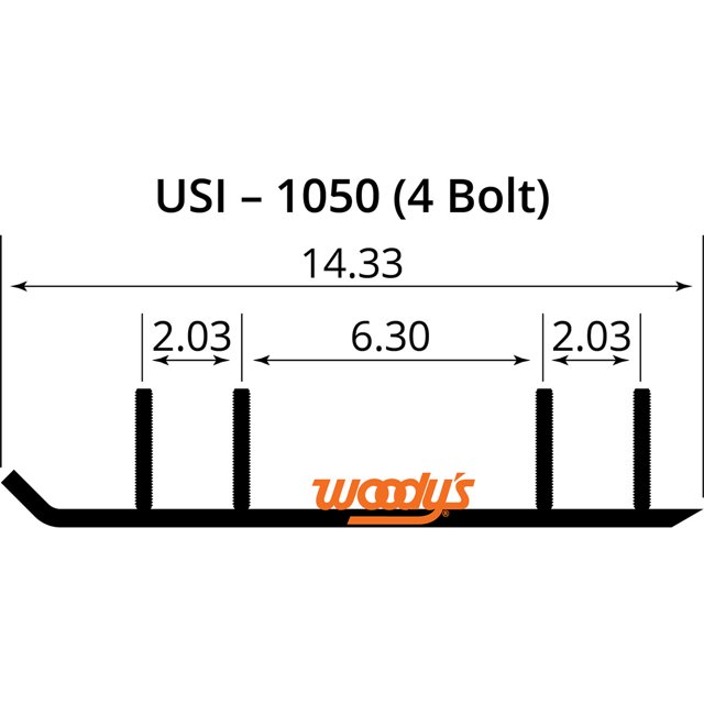 Woodys Trail Blazer IV 6" Carbide Runners for 4-Bolt USI Ski (TSI4-1050 ...
