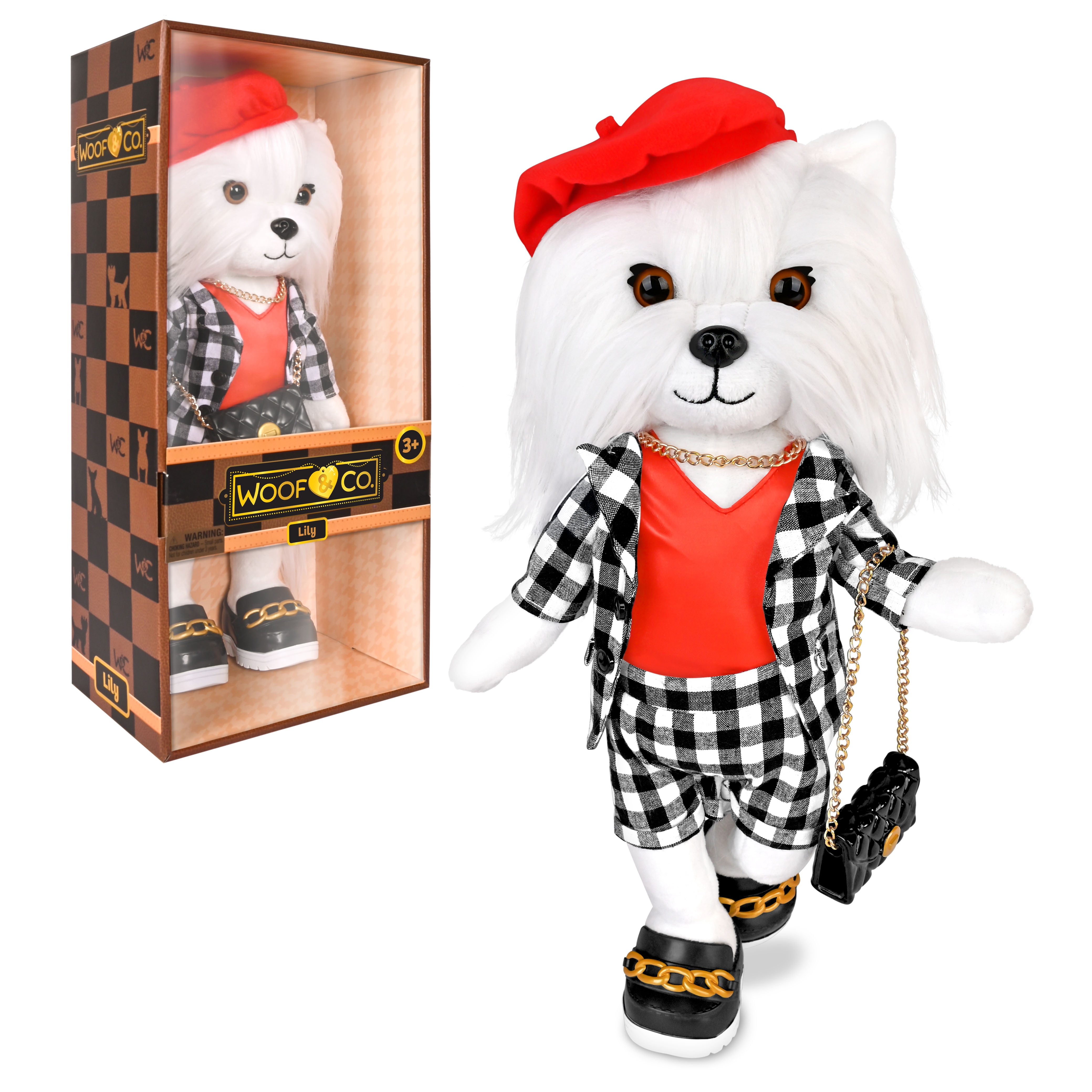 Woof & Co 15-inch Fashion Doll – Lily The Poseable Plush Shih Tzu with ...