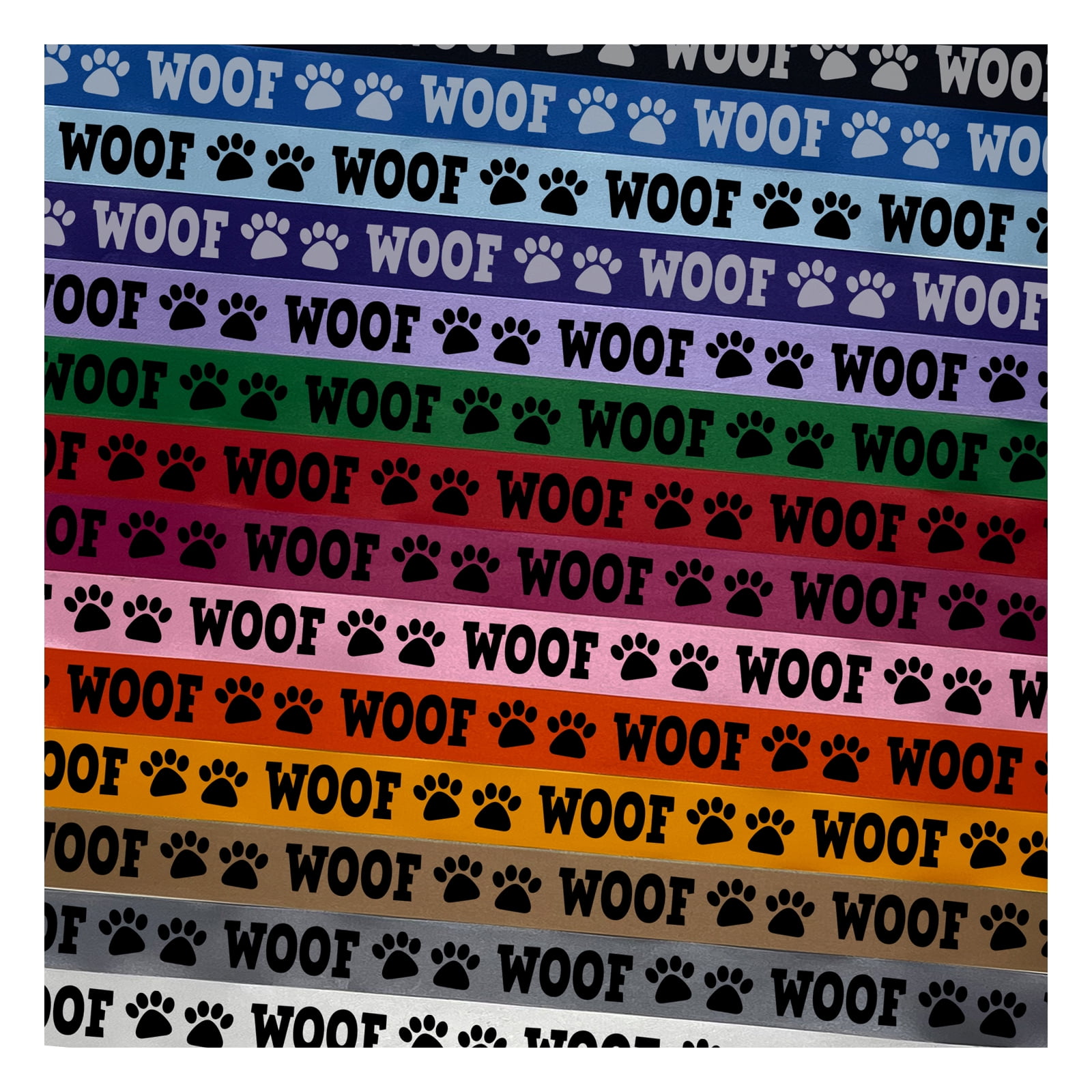 Woof Dog Paw Prints Fun Text Satin Ribbon for Gift Wrapping Bows Craft ...
