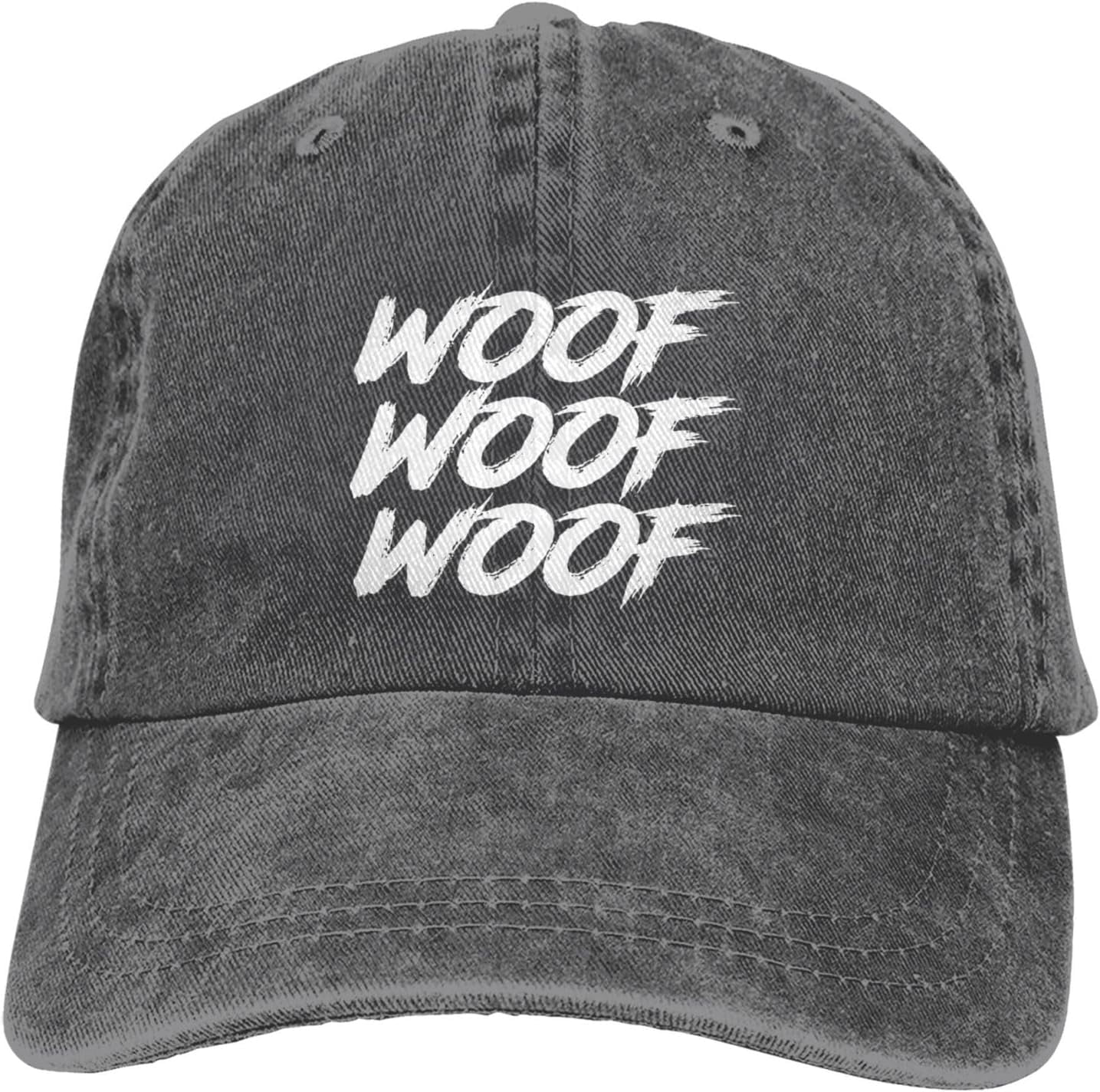 Woof Funny Hat Adjustable Denim Baseball Cap Black Dad Hat Men Women ...