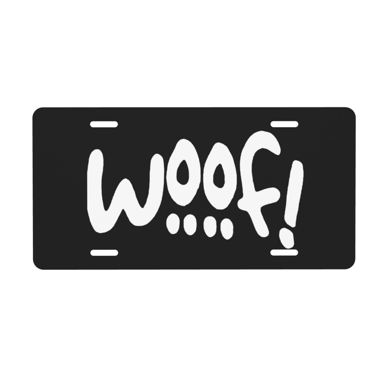 Woof! License Plate Decoration Car Front License Plate, Aluminum ...