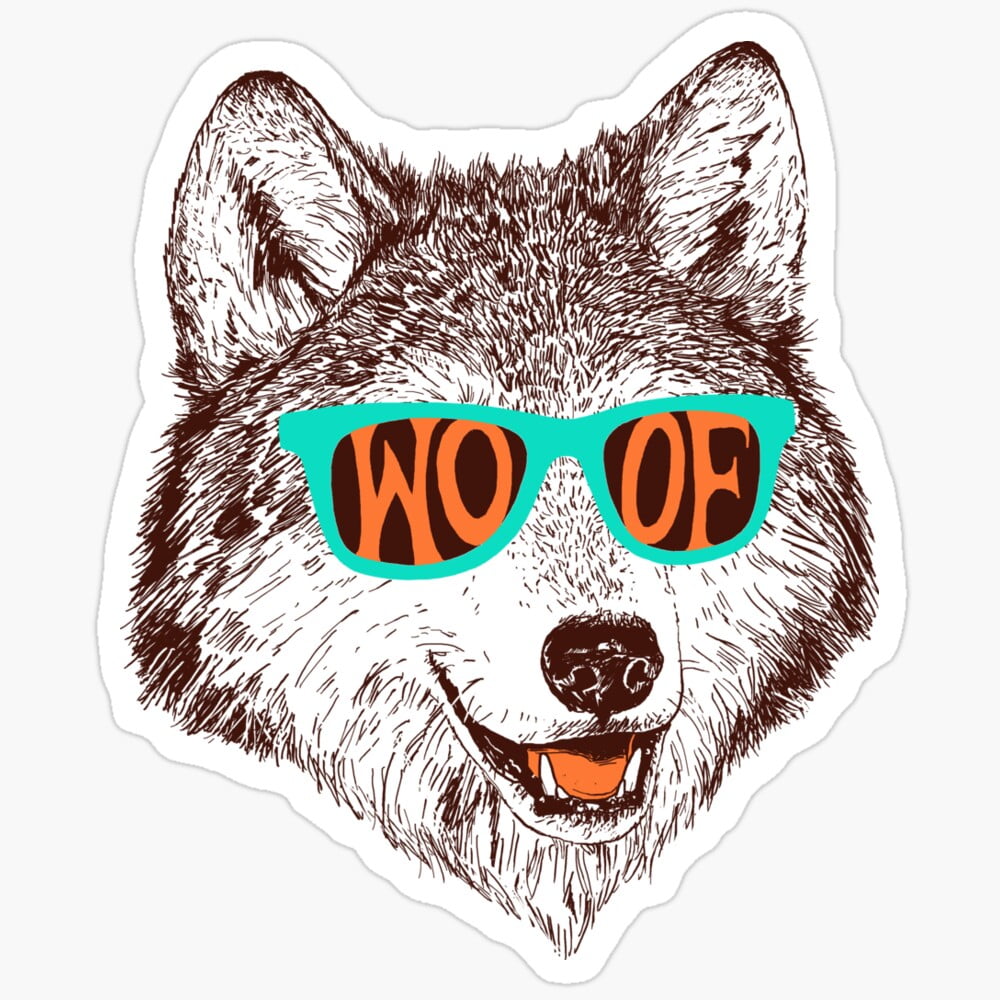 Woof Sticker Phone Decal Water Bottle Stickers Car Decals, Laptop ...