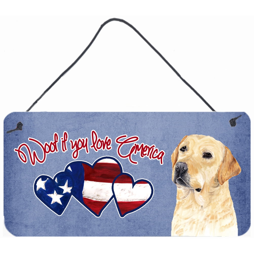 Woof if you love America Yellow Labrador Wall or Door Hanging Prints ...
