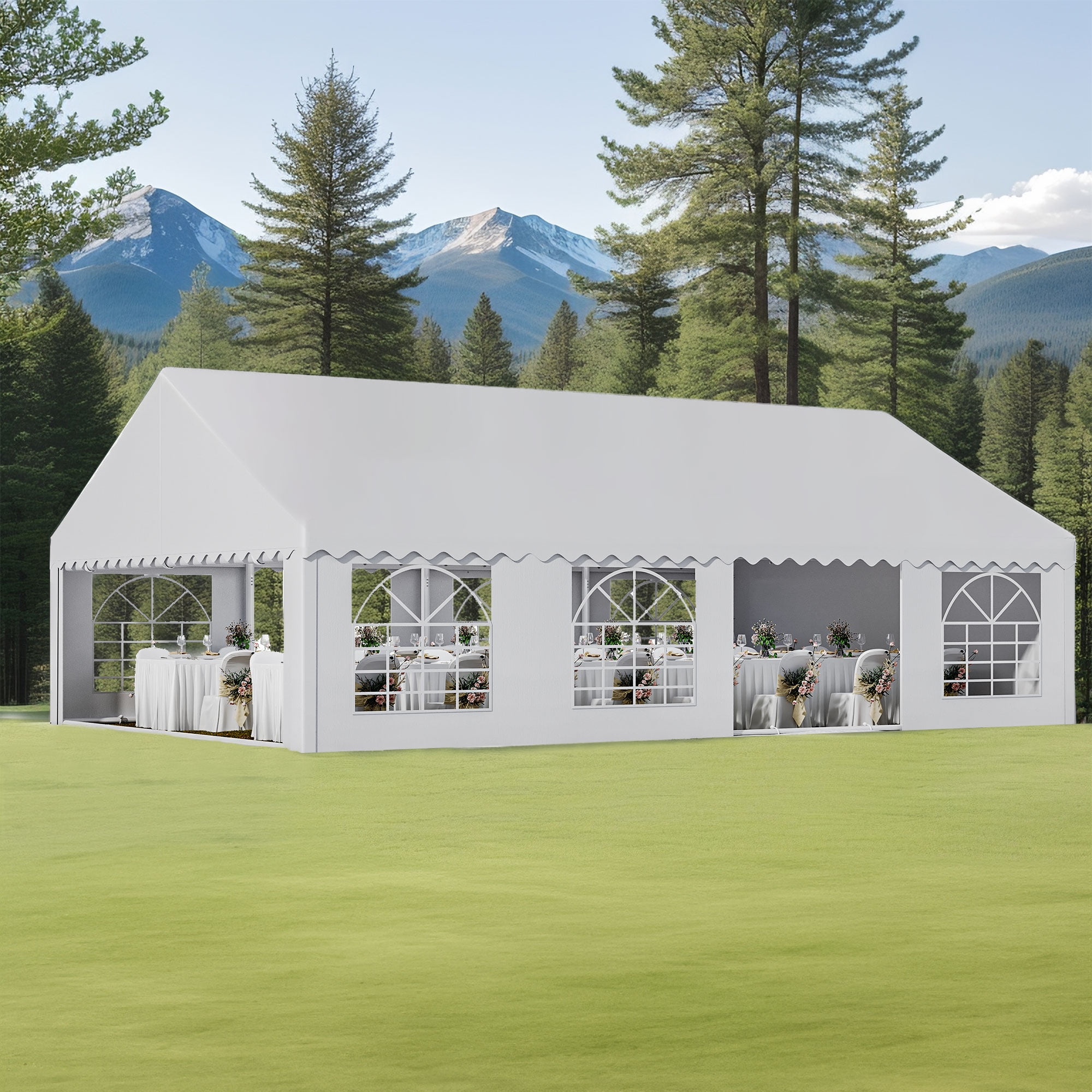 Wooflex 20' x 30' White PVC Gazebo Canopy Wedding Event Party Tent with ...