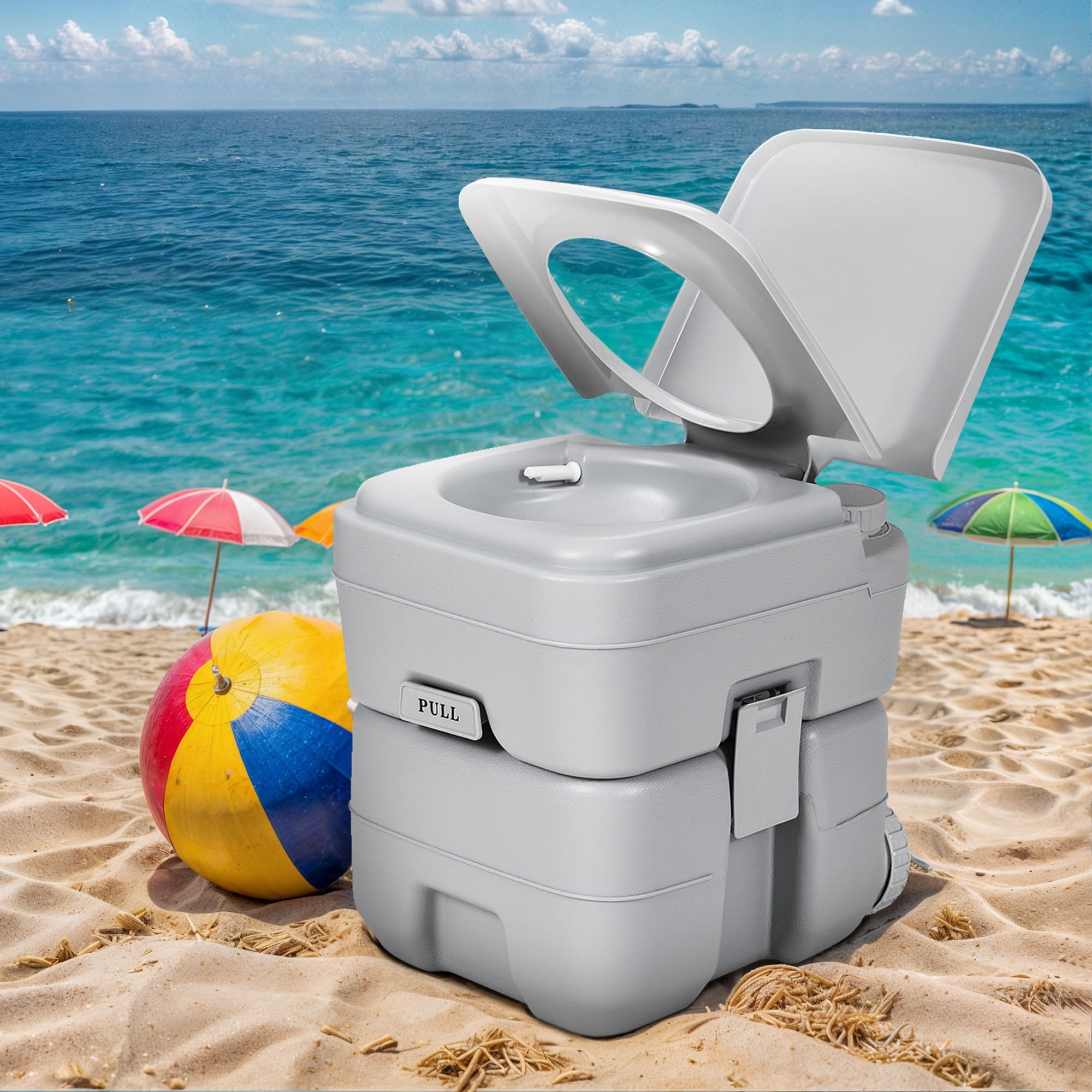 Wooflex 5.3 Gallon Portable Camping RV Toilet - Press Flush, 275 lbs ...