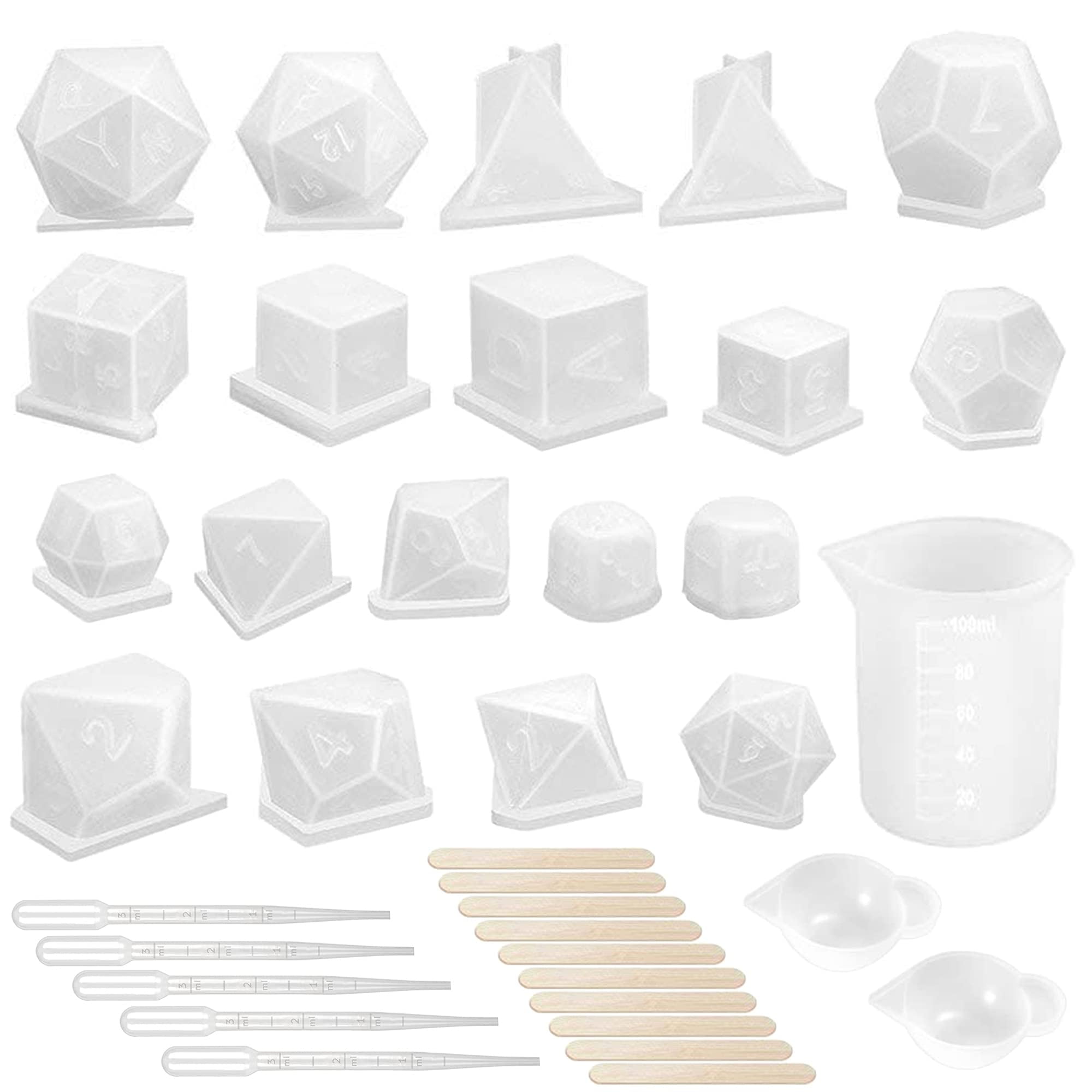 Woohome 37 PCS Silicone Resin Mould AIS1 Number Letter Operation Epoxy ...