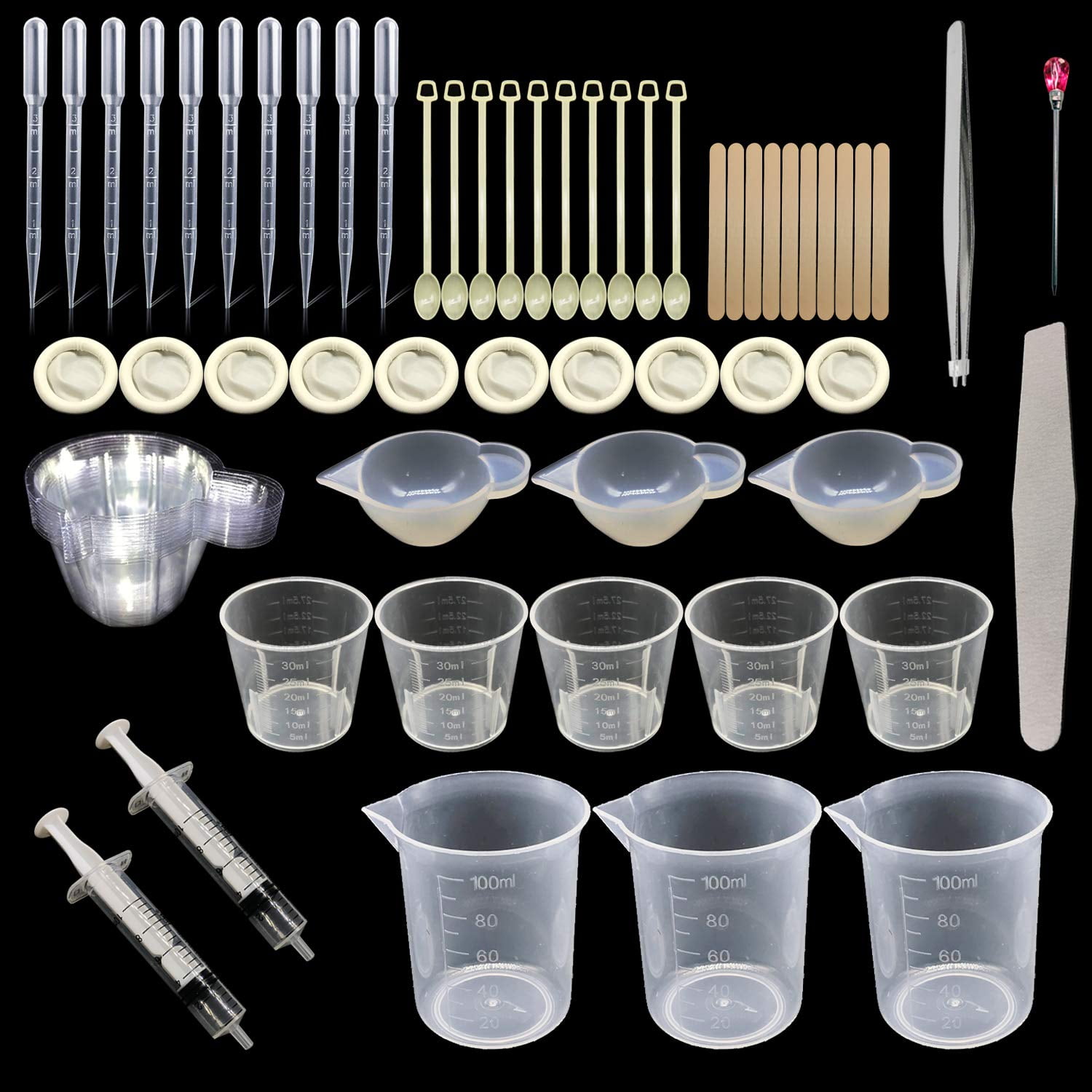 Woohome 66 PCS Epoxy Resin Tools AIS1 Kit, Silicone Tool Included ...