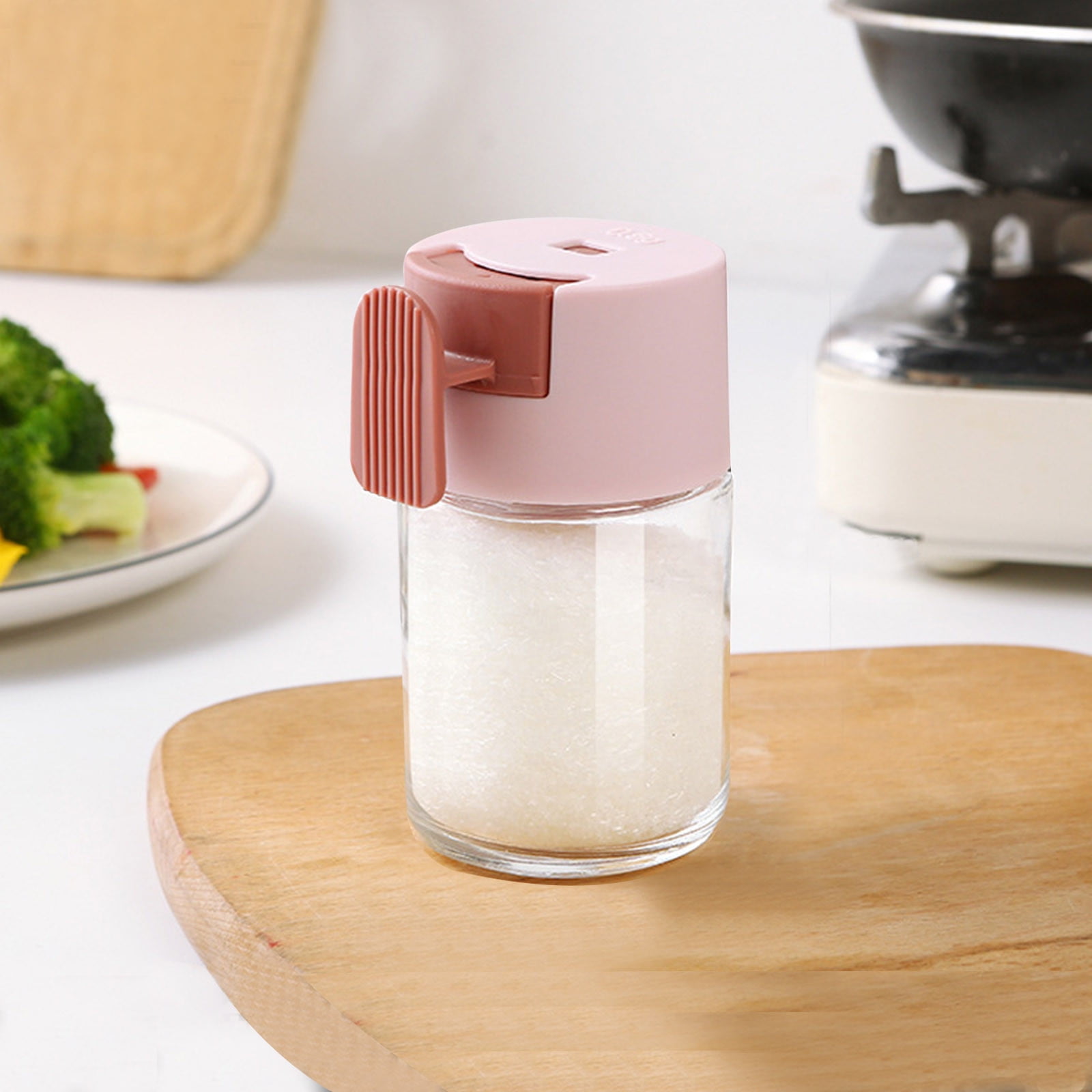 Wook Quantitative Control Salt Bottle Round Spice Jar Can Measure Salt ...