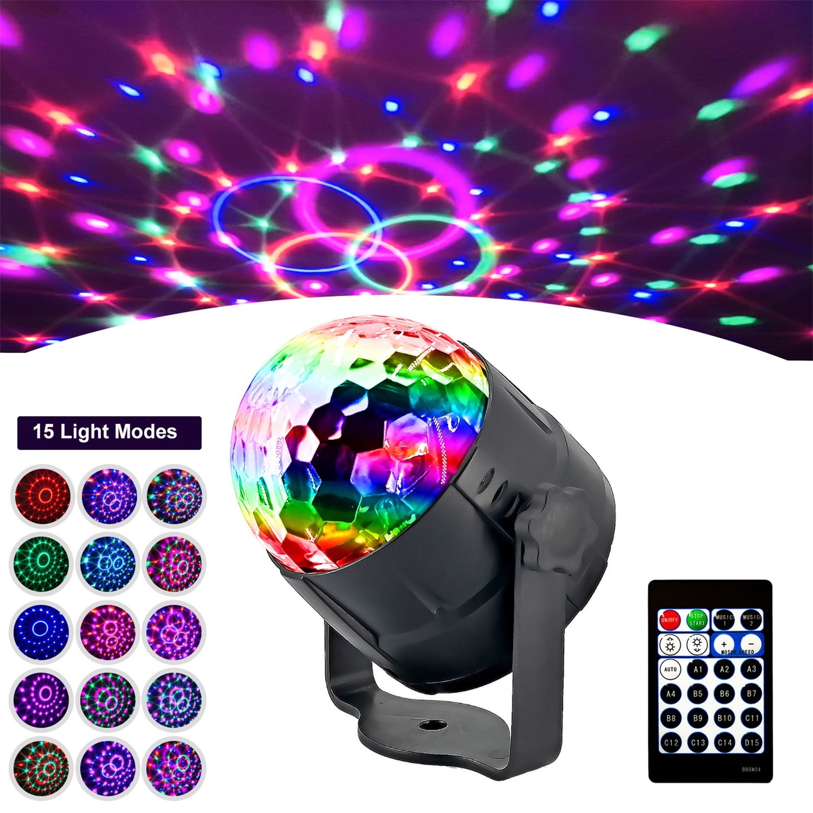 Wook Wook 2Pcs Led Stage Light Remote Control Bracket Small Magic Ball ...