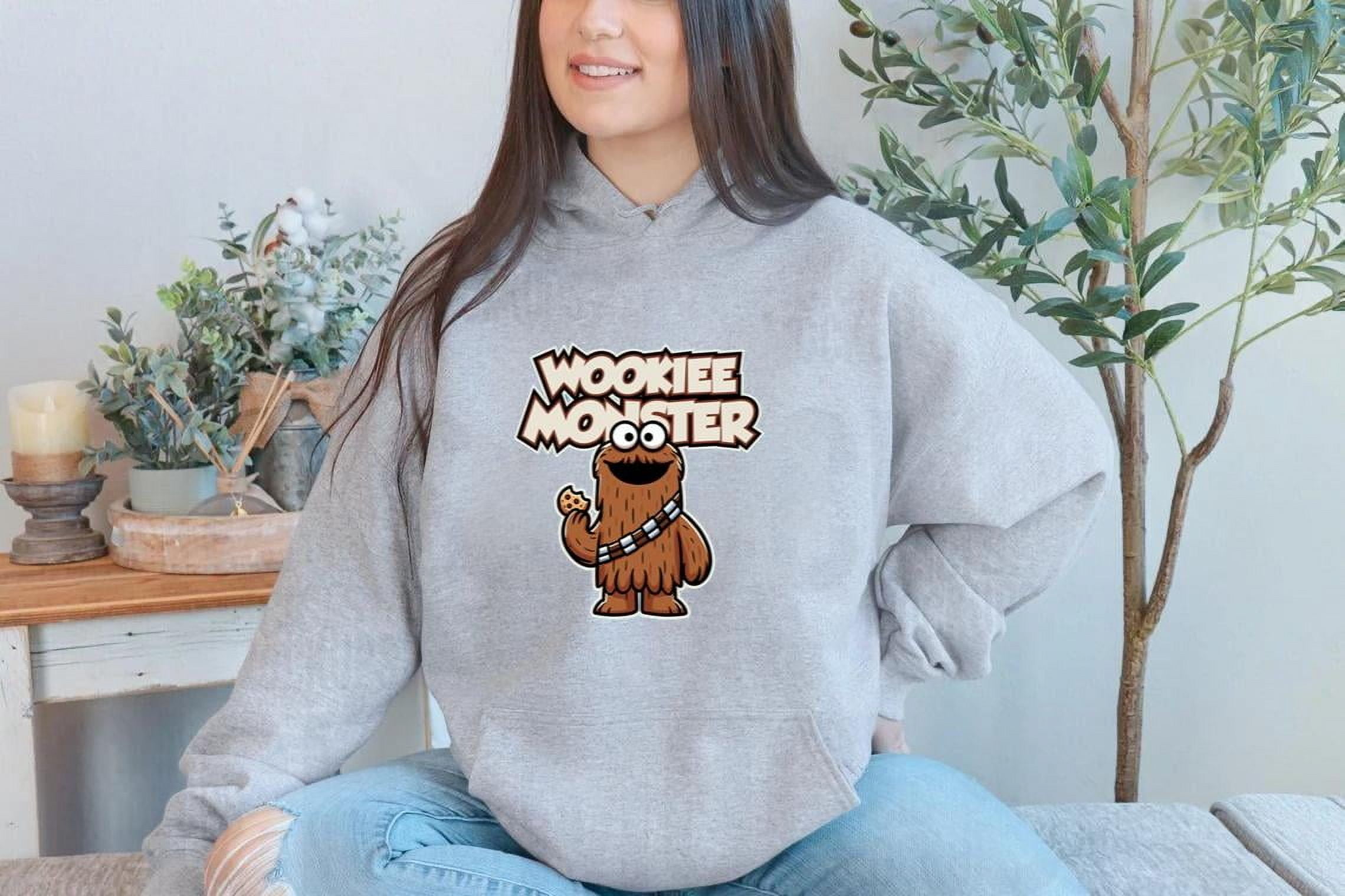 Wookiee Monster Hoodie Starry Snack Mashup with Galactic Humor, for men ...