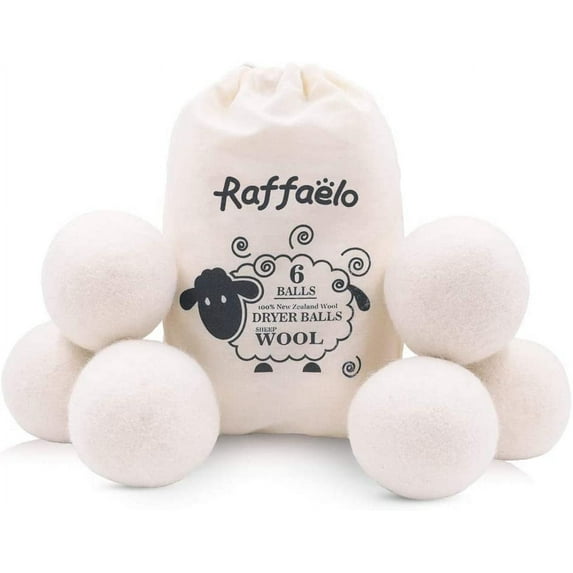 Wool Ball, Wool Dryer Balls XL Premium Reusable Natural Fabric Softener ...
