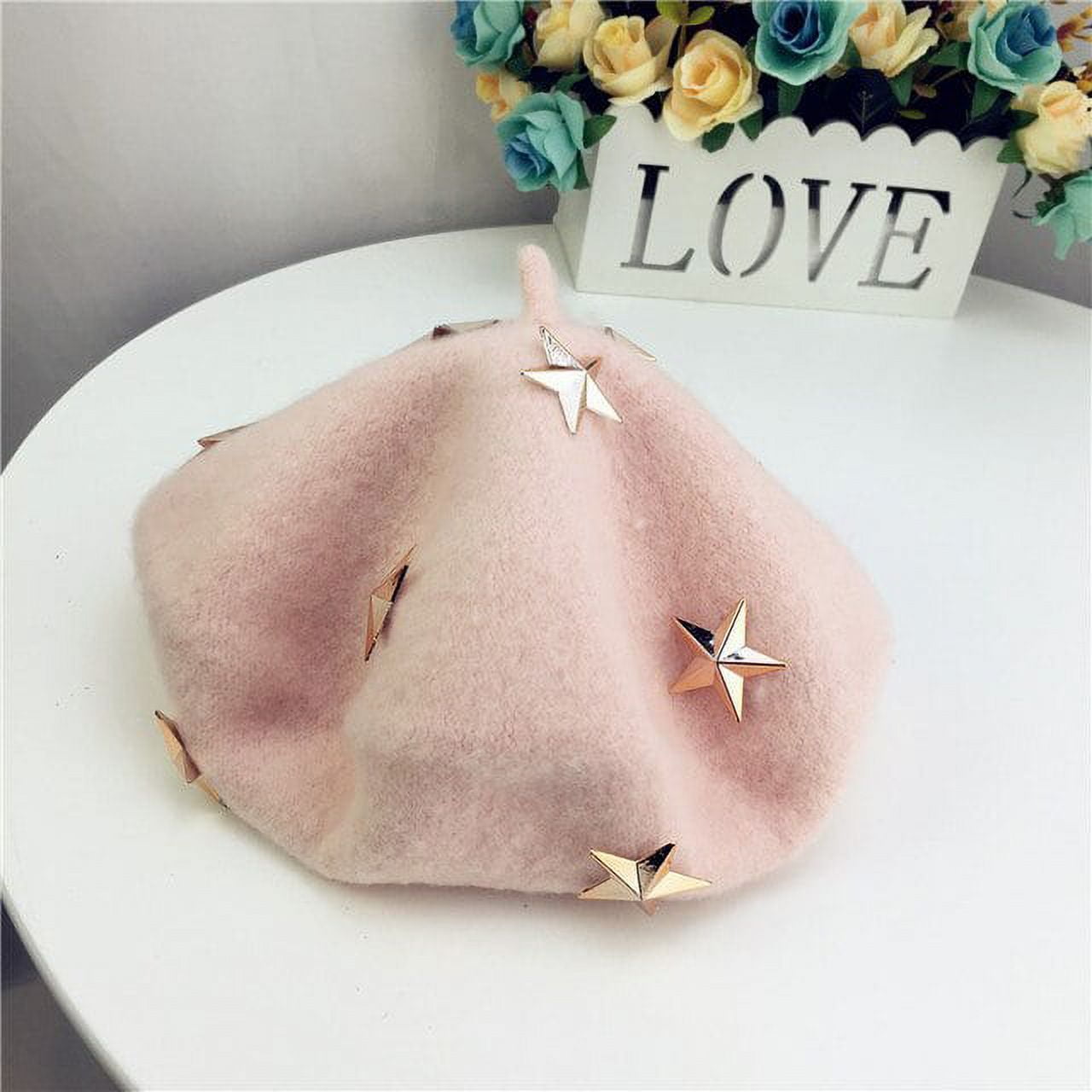 Wool Beret Hat Cap Girls Sweet French Artist Beanie Hat Painter Caps ...