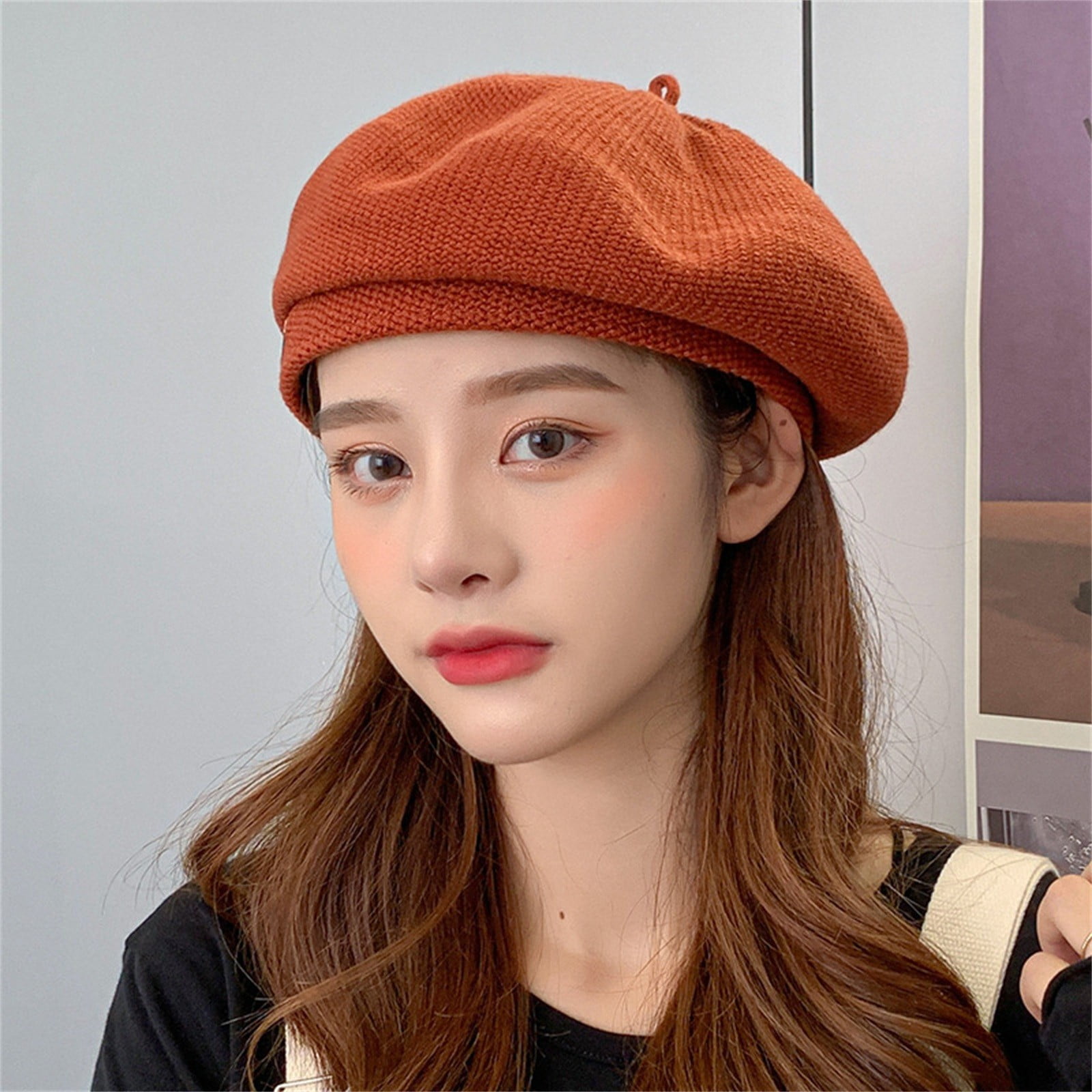 Wool Berets New Casual Versatile Solid Colour Wool Knitted Beret ...