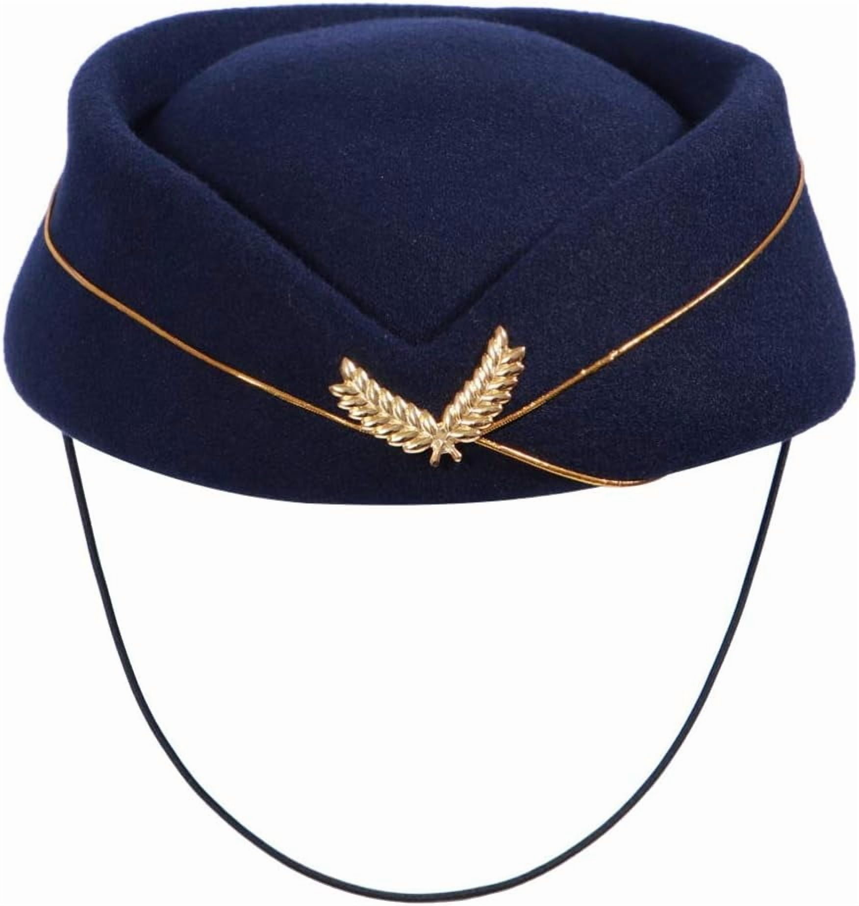 Wool Cap Stewardess Hat Flight Attendant Hat Stewardess Cosplay Costume ...