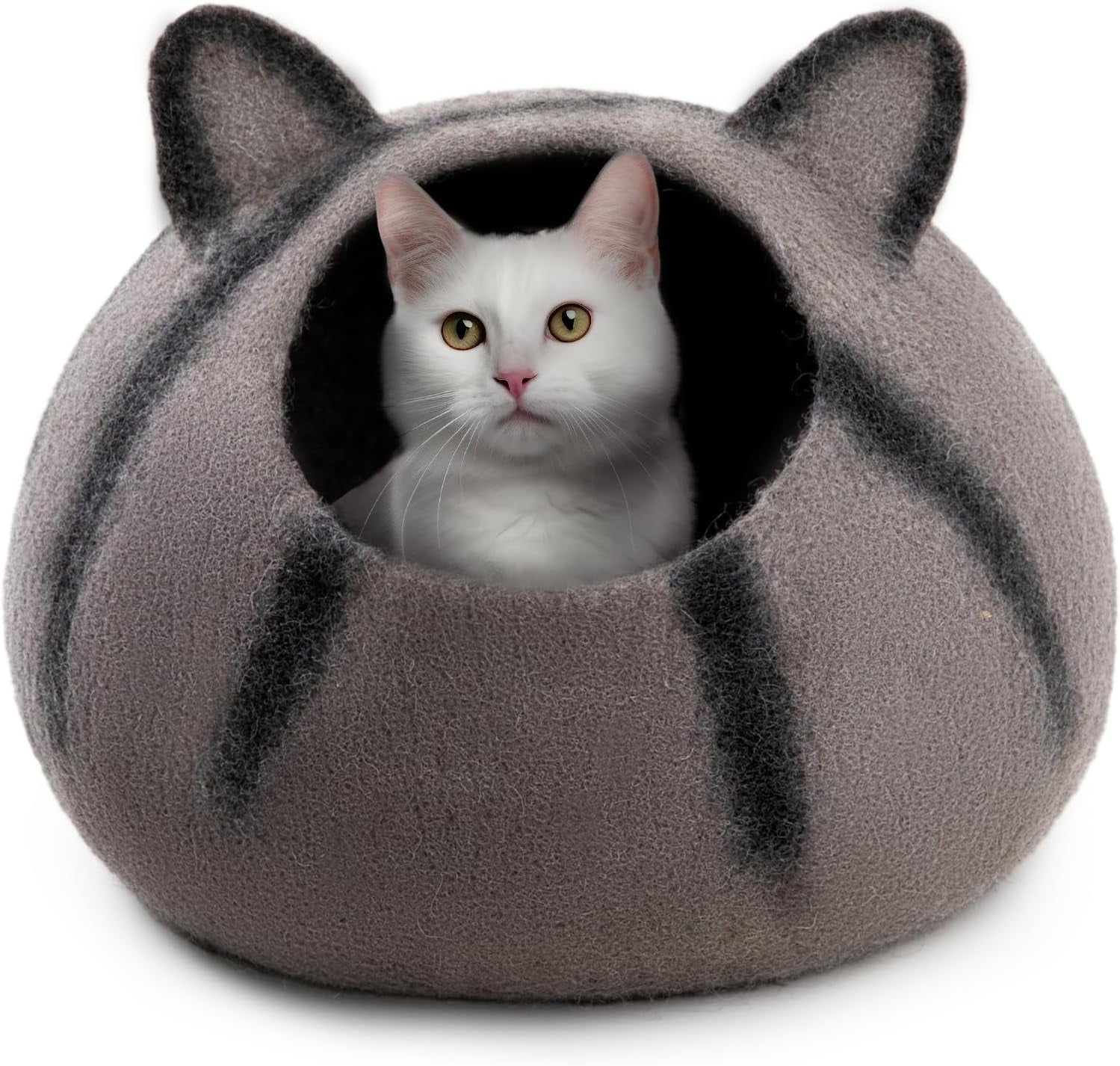 Wool Cat Cave Bed - Handcrafted 100% Merino Wool, Eco-Friendly Felt Cat ...
