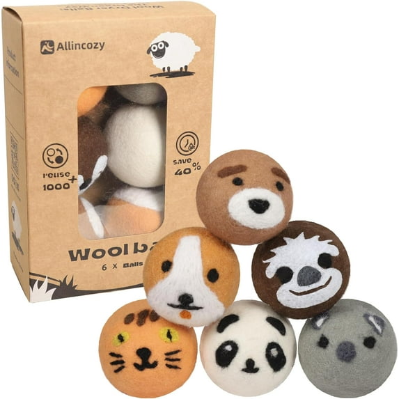 Wool Dryer Balls Laundry Reusable, Natural Eco-Friendly Fabric Softener ...
