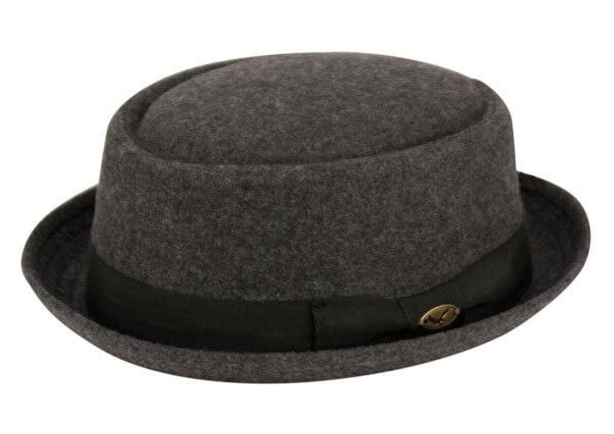 Wool Fedora Hat w/Grosgrain Band Round Shape Classic Pork Pie Stingy ...