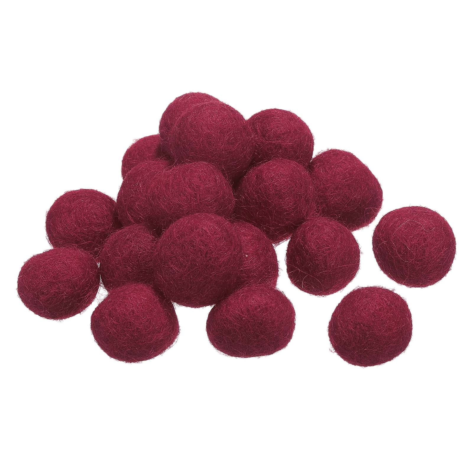 Wool Felt Balls Beads Woolen Fabric 2cm 20mm Dark Red for Home Crafts ...