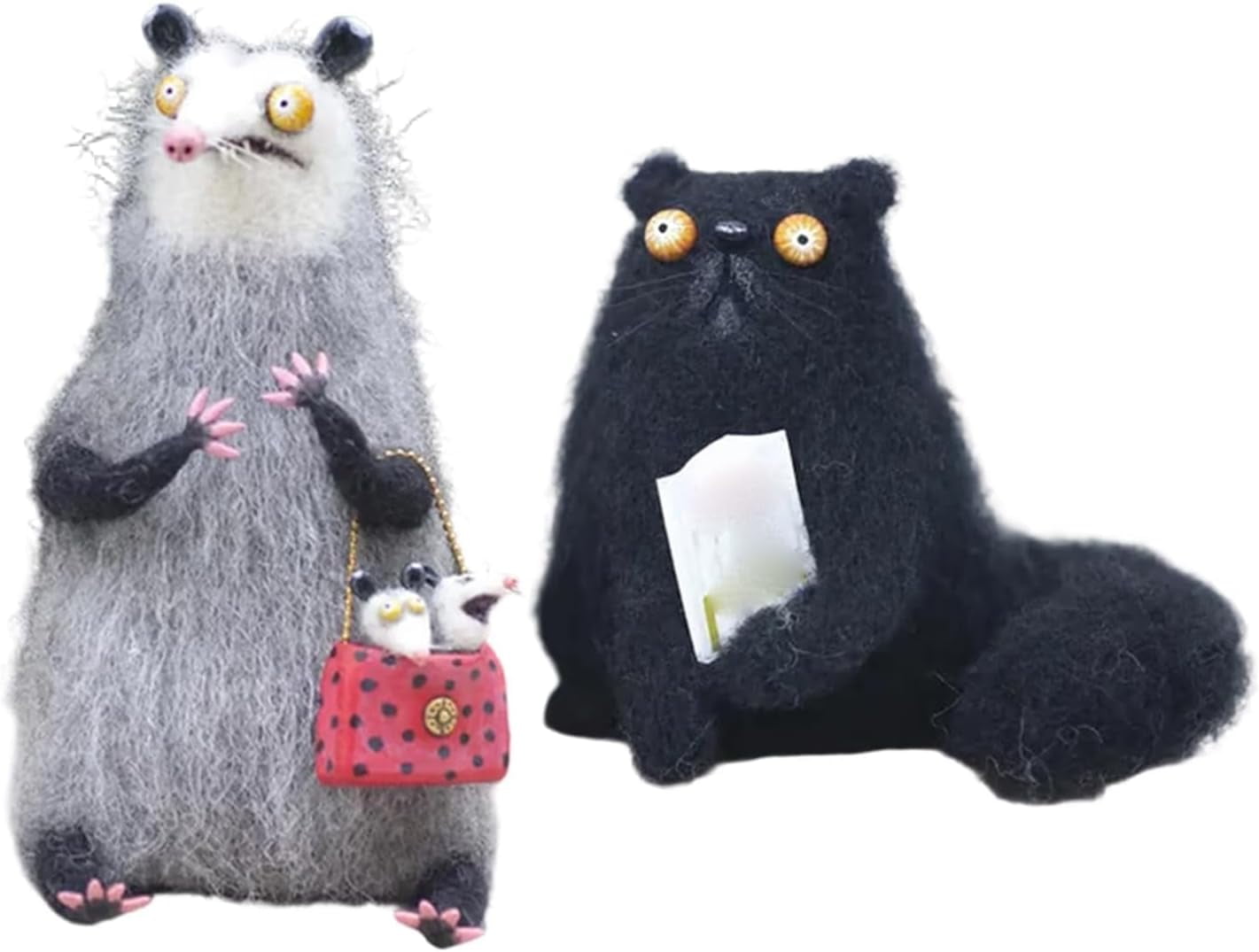 Wool Felt Familiars - Quirky Handmade Companion, Wide-Eyed Weird Cute ...