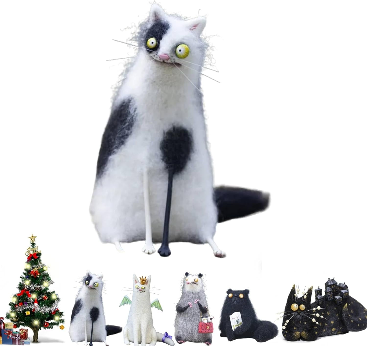 Wool Felt Familiars – Quirky Handmade Companions,Animal Figurine Desk ...