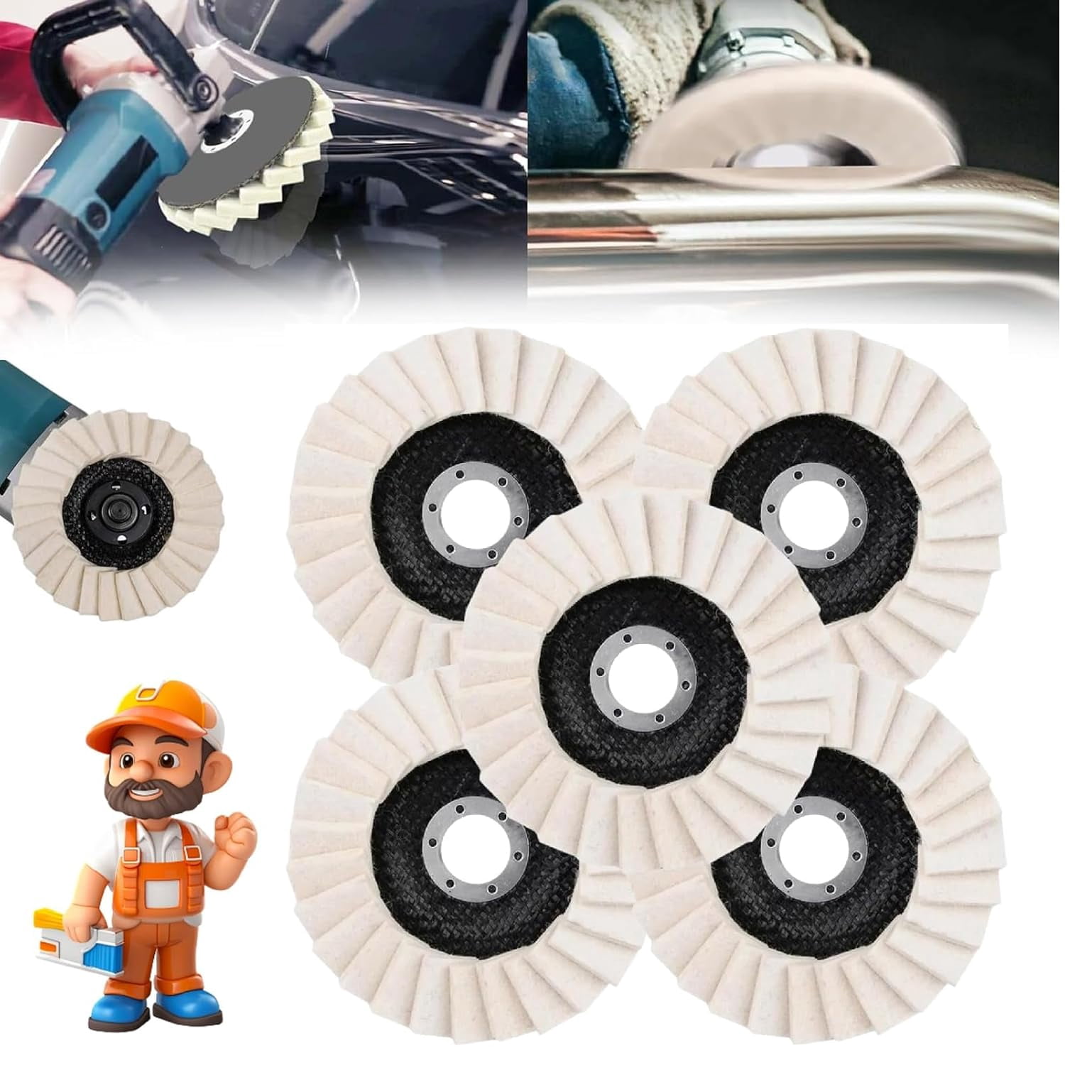 Wool Felt Flap Polishing Disc, 2025 New 7/8" Wool Polishing Wheel Disc ...
