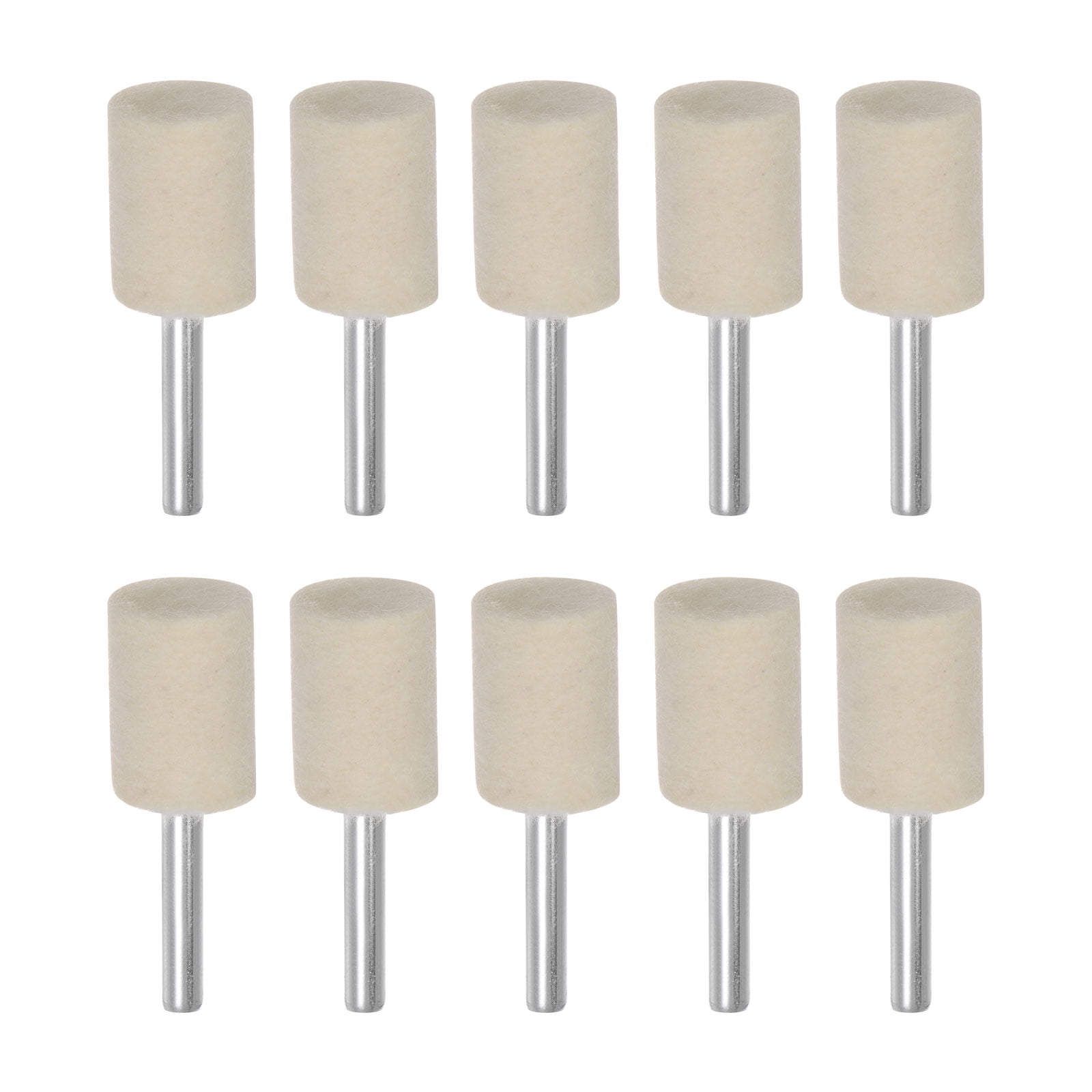 Wool Felt Mounted Mandrel 10mm x 27mm 1/4 Inch Shank Cylinder Bits, 20 ...